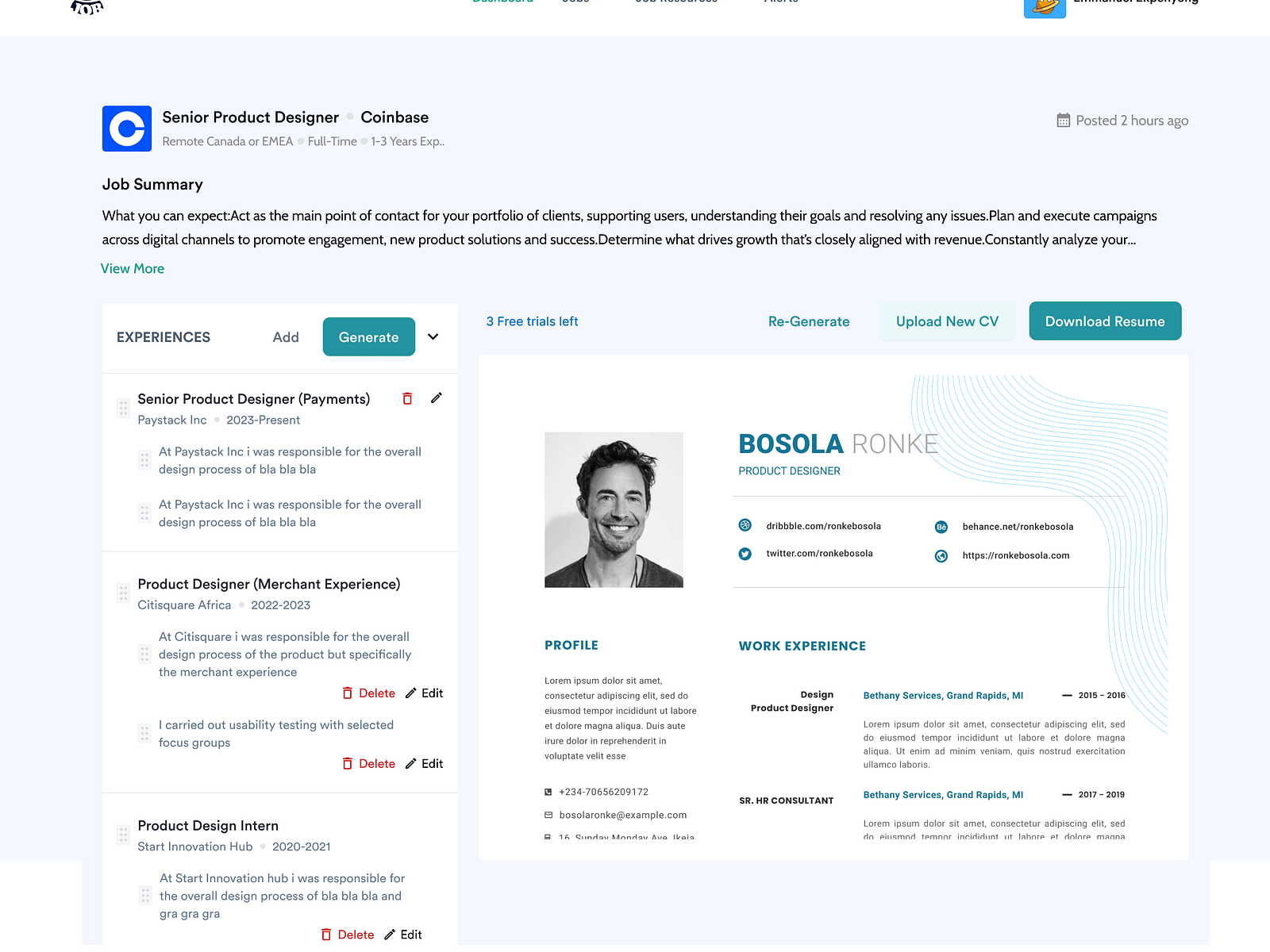Job Description Ui Design By Emmanuel Ekpenyong On Dribbble
