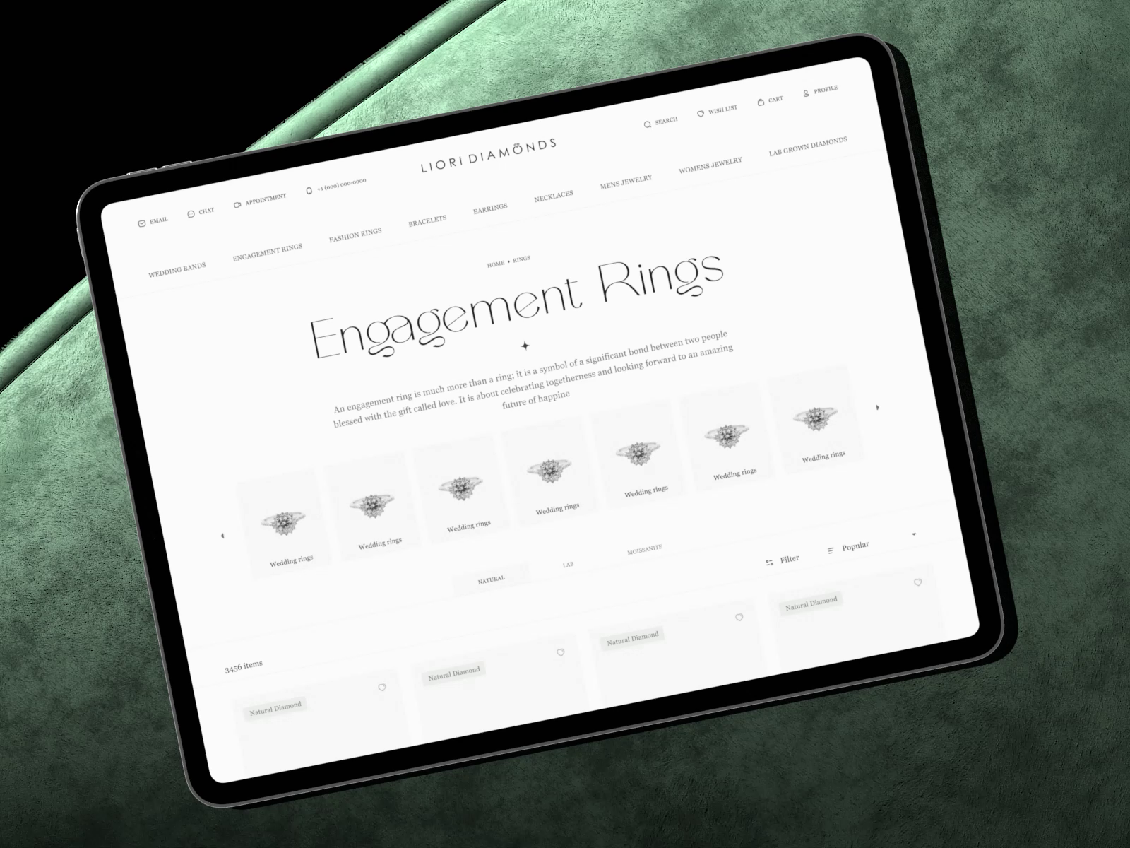 The iPad UI/UX Design Project for Liori Diamonds by Leo Petukhov on ...