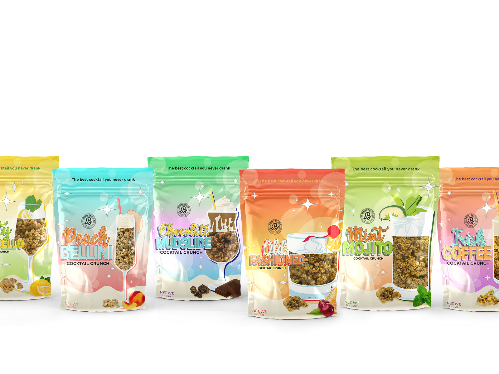 Brunch Crunch Cocktail Granola Packaging Mock-Up by Amanda Marie on ...