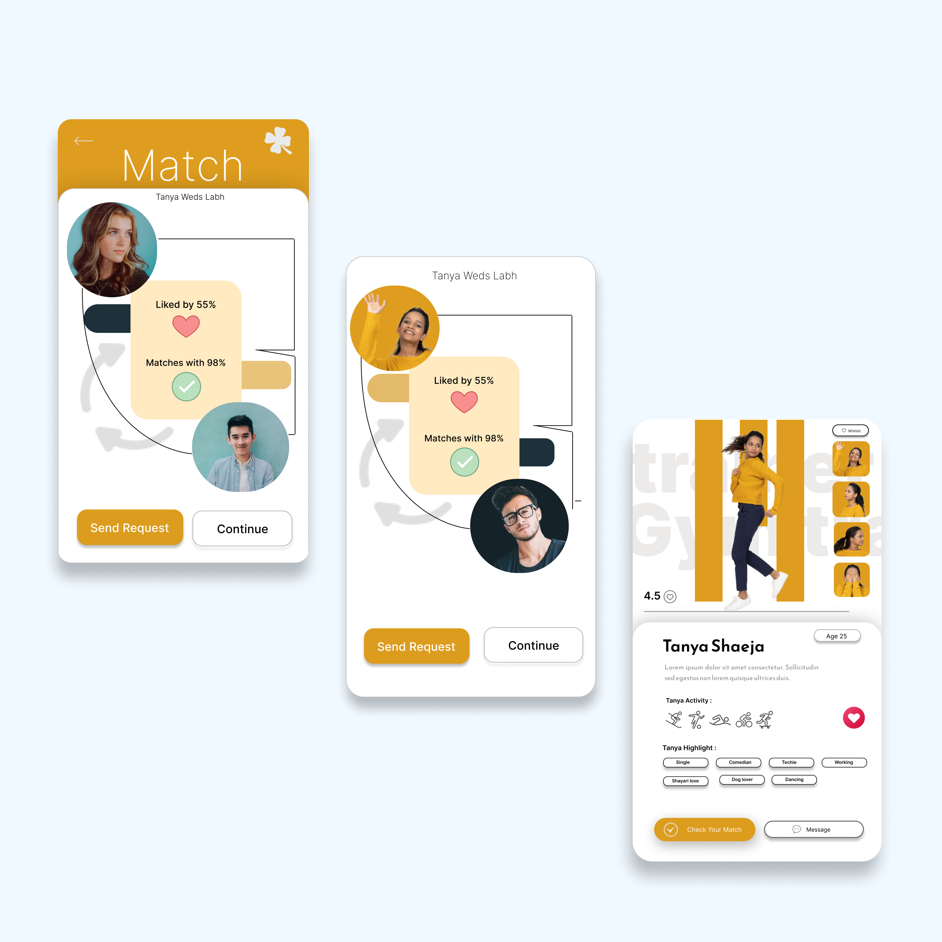 Dating App UI Design designs, themes, templates and downloadable ...