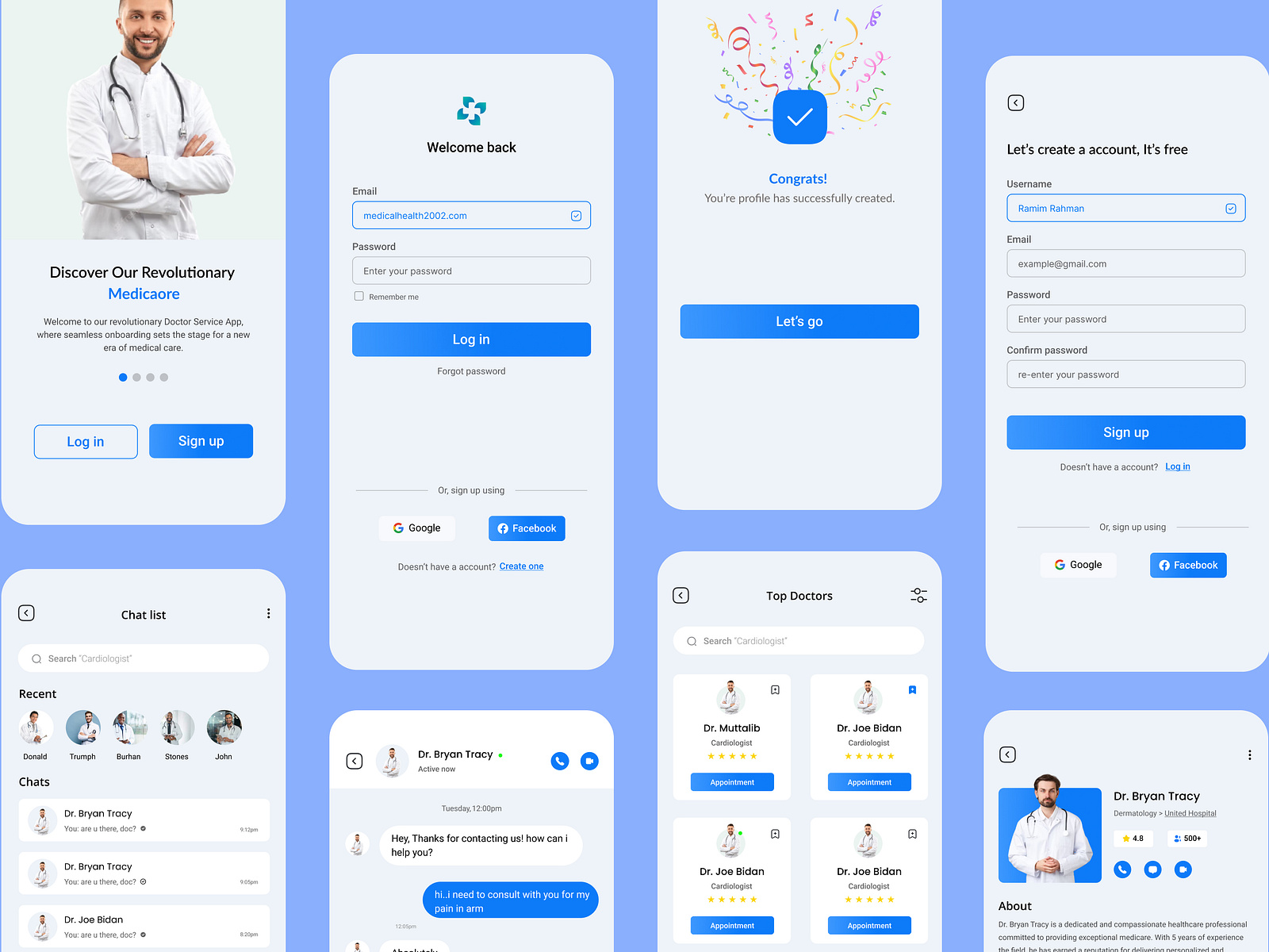 Medical app design by Ramimur Rahman on Dribbble