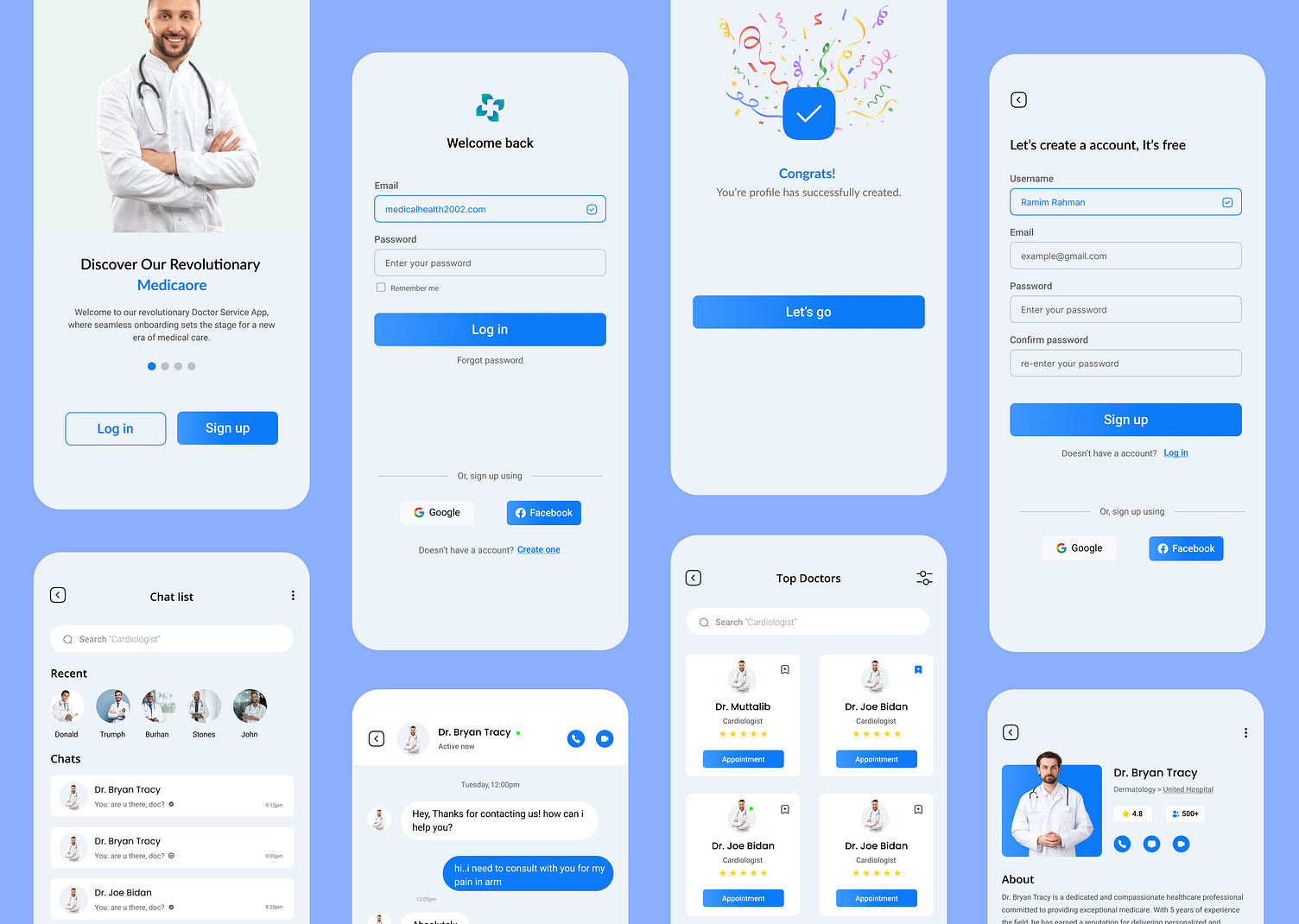 Medical app design by Ramimur Rahman on Dribbble