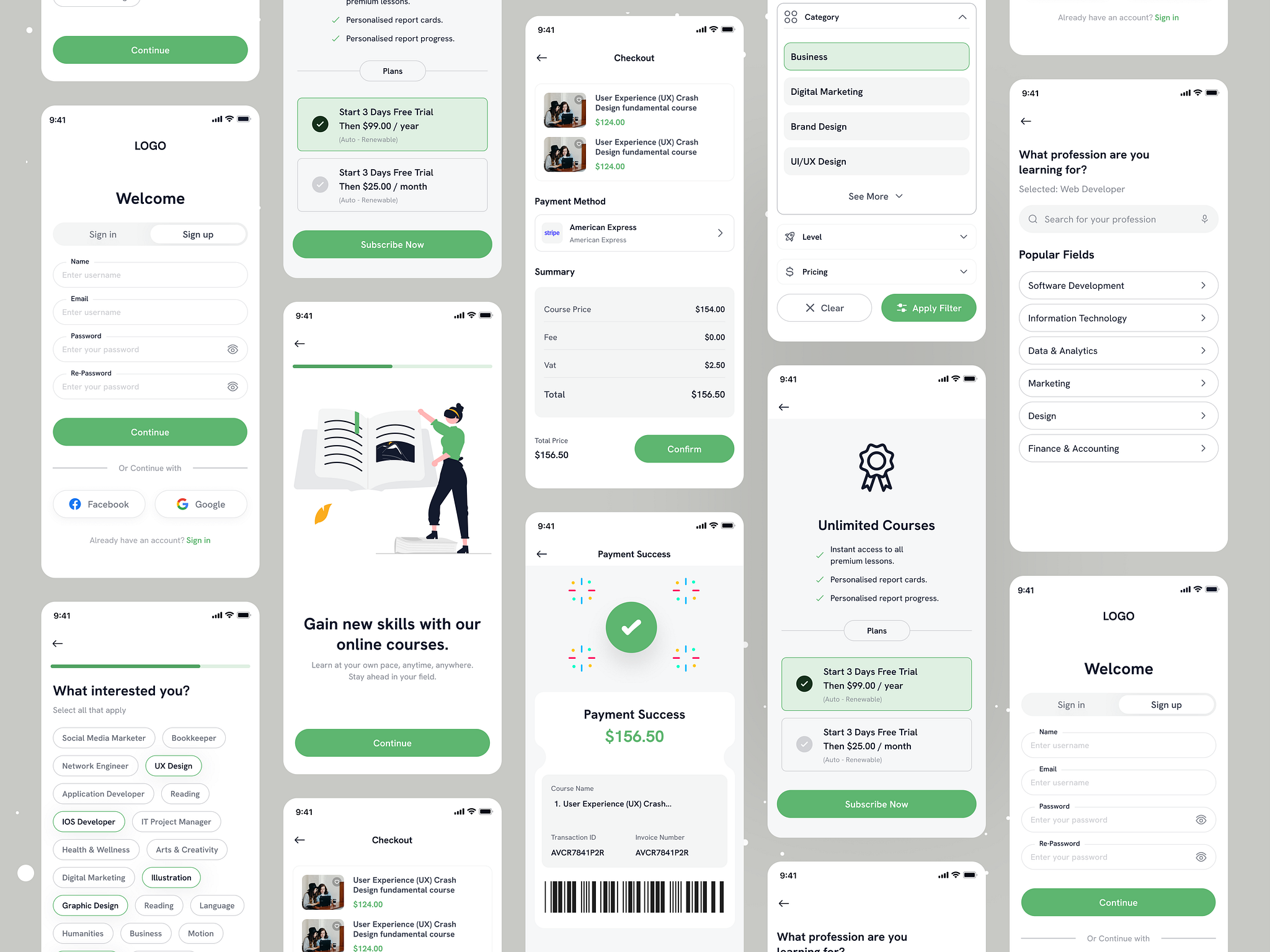 Course App UI Kit by Ofspace UX/UI on Dribbble