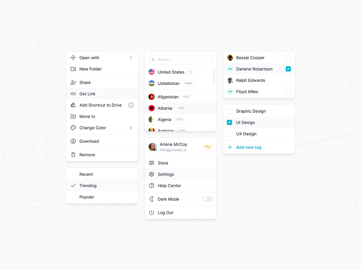 Dropdown Menu by Pixsellz on Dribbble