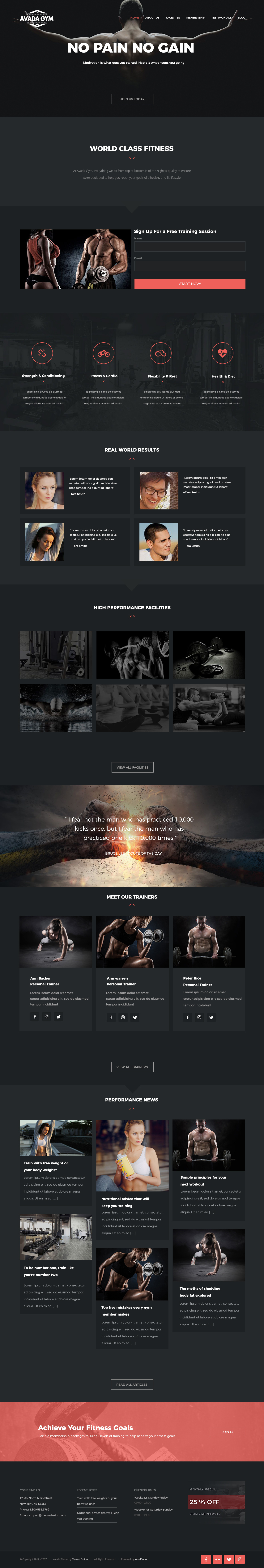 Avada Gym Website Design by Mahad Hussain on Dribbble