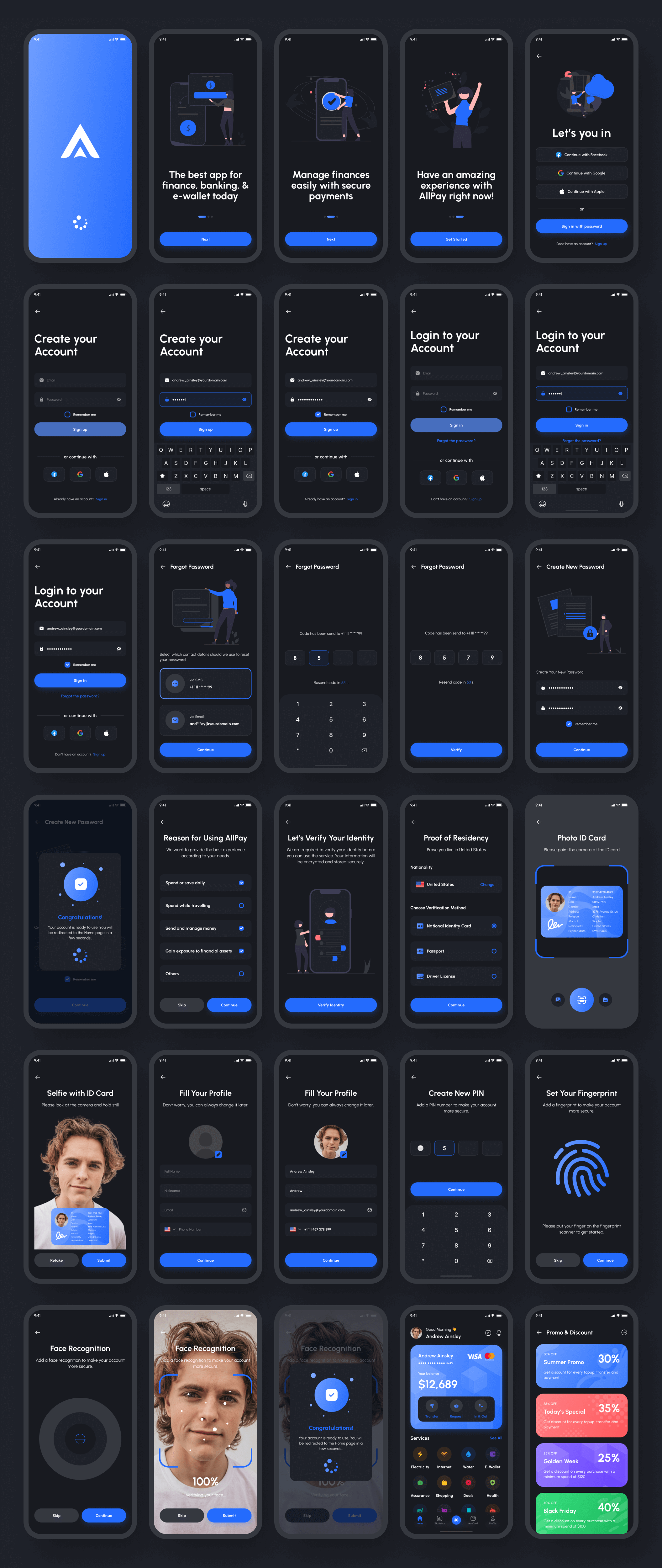 AllPay - Finance, Banking, & E-Wallet App UI Kit by Sobakhul Munir ...