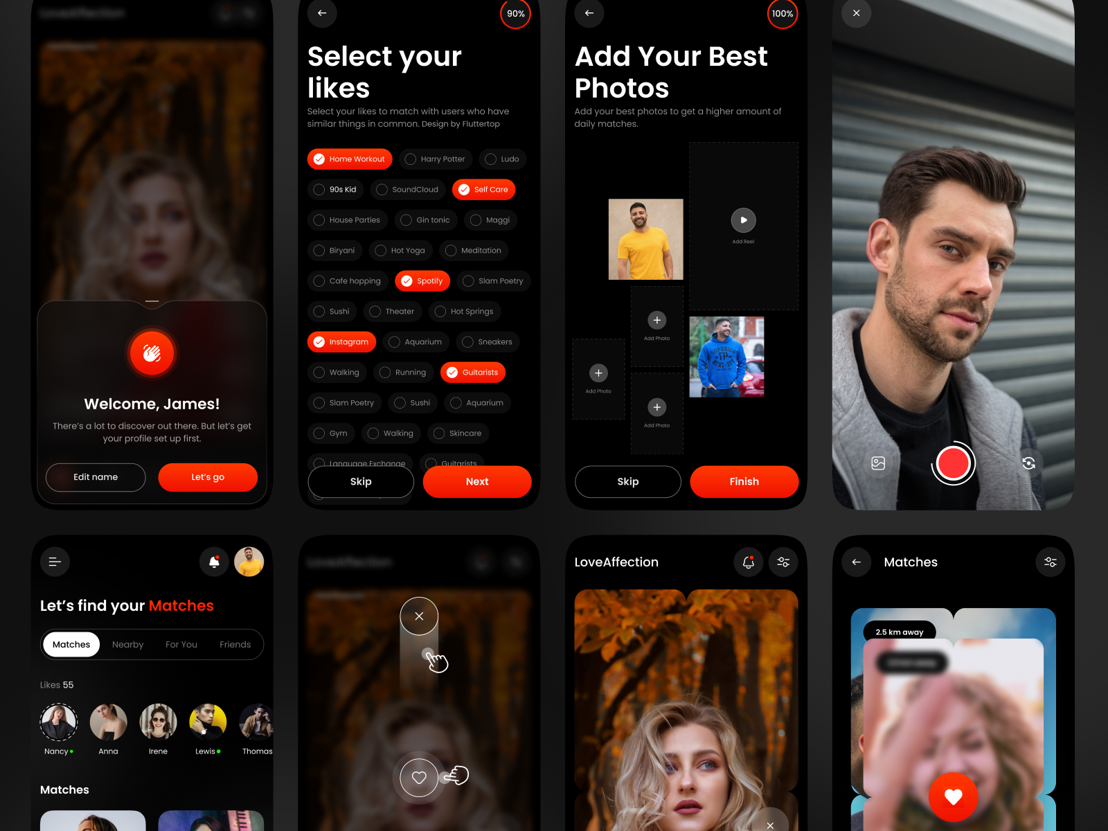 LoveAffection: Dating App UI Kit by Rishabh Rai for Fluttertop UIUX Studio on Dribbble