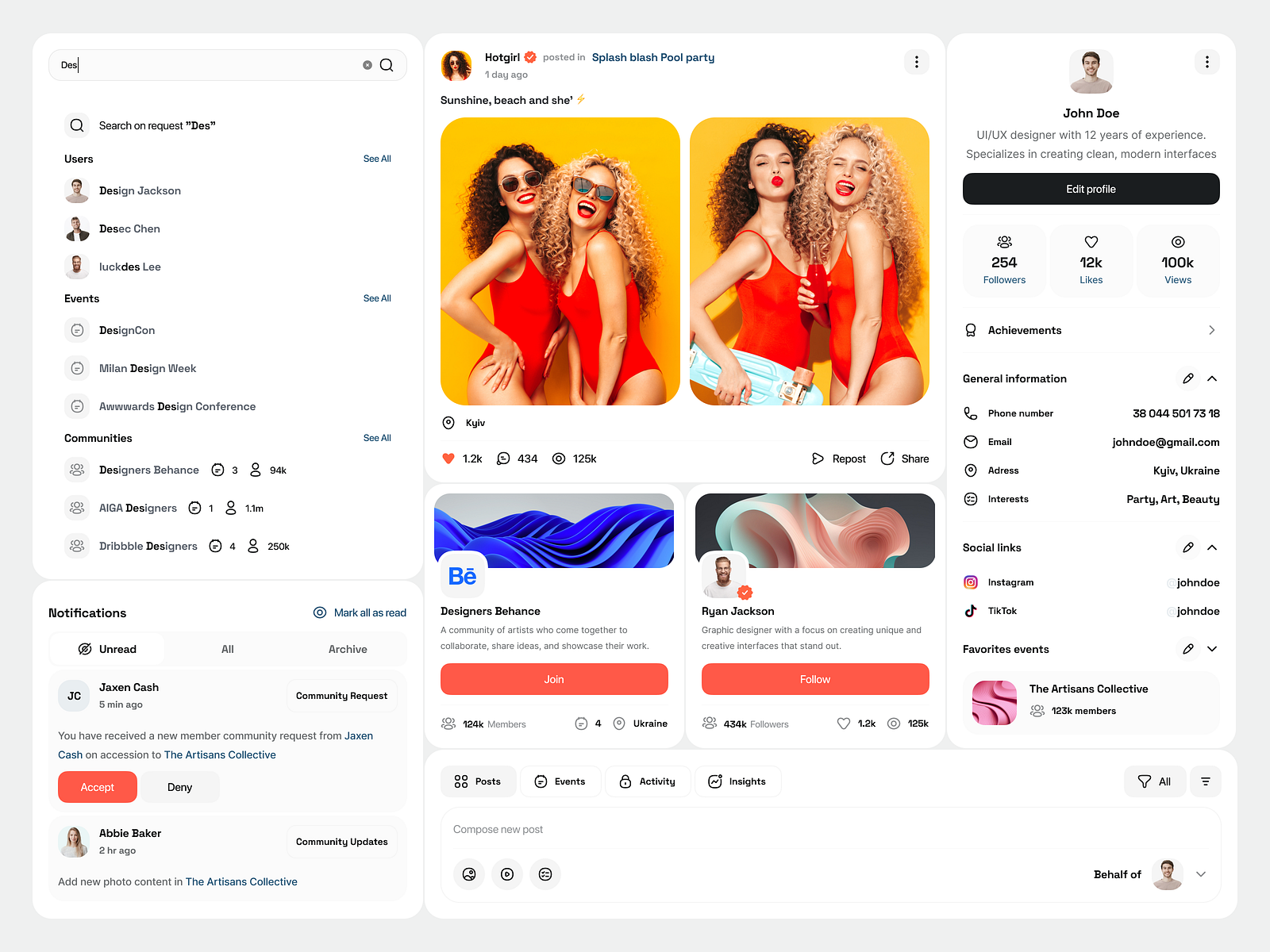 Social Webapp Components By Yehor Haiduk 馃嚭馃嚘 For Ledo On Dribbble
