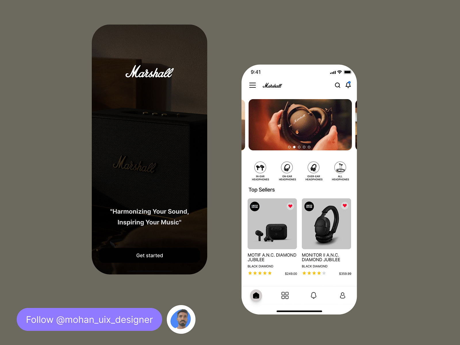 Marshall Music Gadgets Store app design by MOHAN UI UX DESIGNER on Dribbble