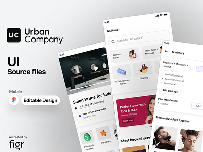 Urban Company Mobile UI (Redesigned) by Figr Design on Dribbble