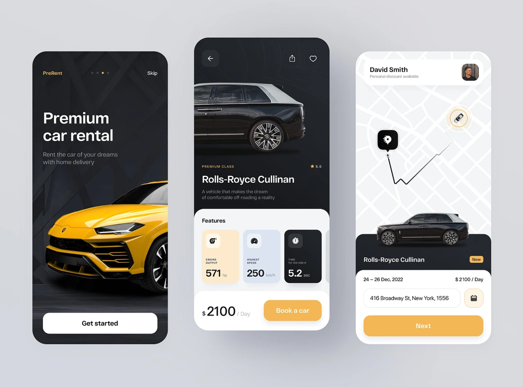 Car booking app's ui ux by Chris Ling on Dribbble