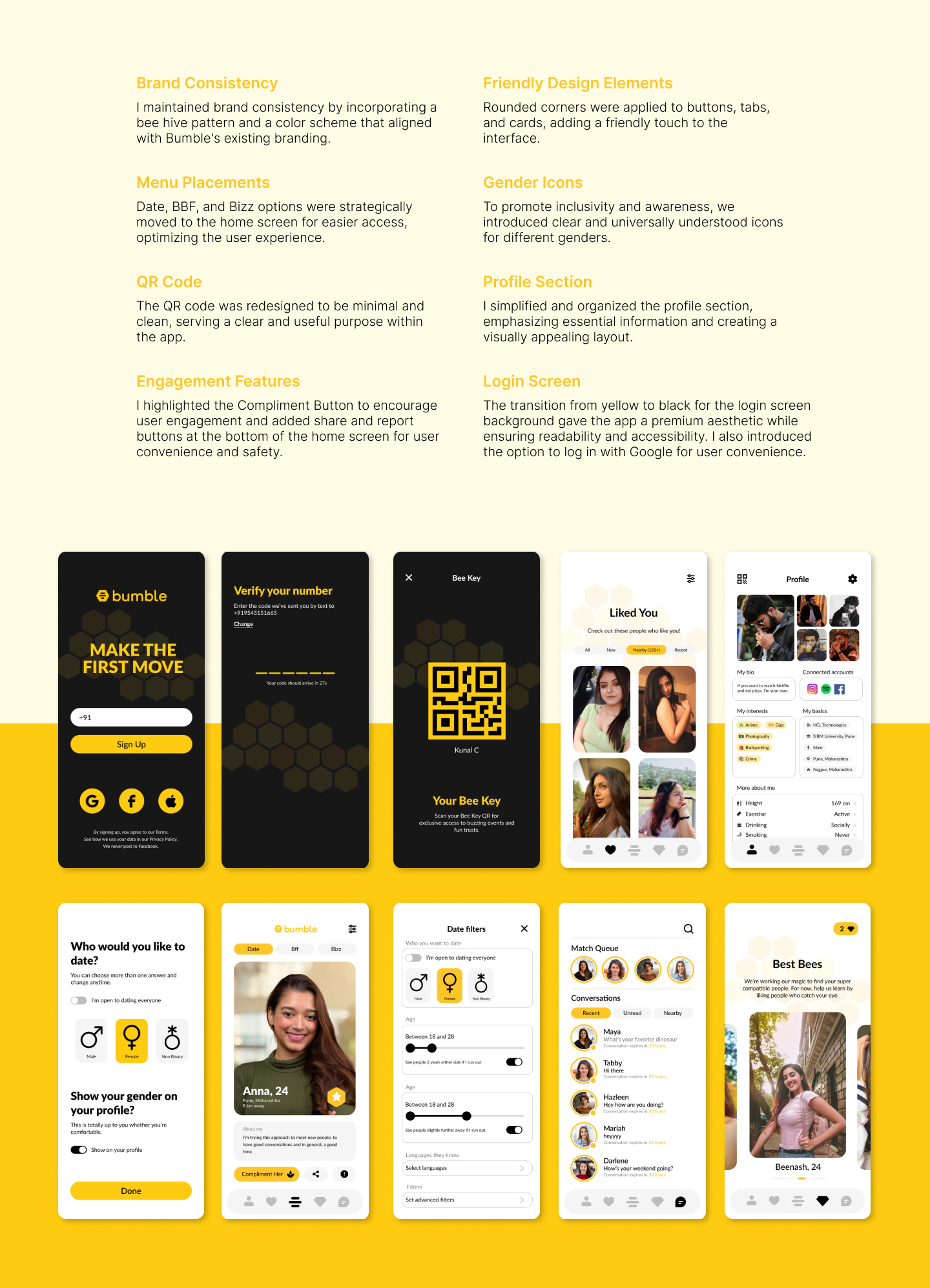Bumble UI Redesign by Kunal Chandel on Dribbble