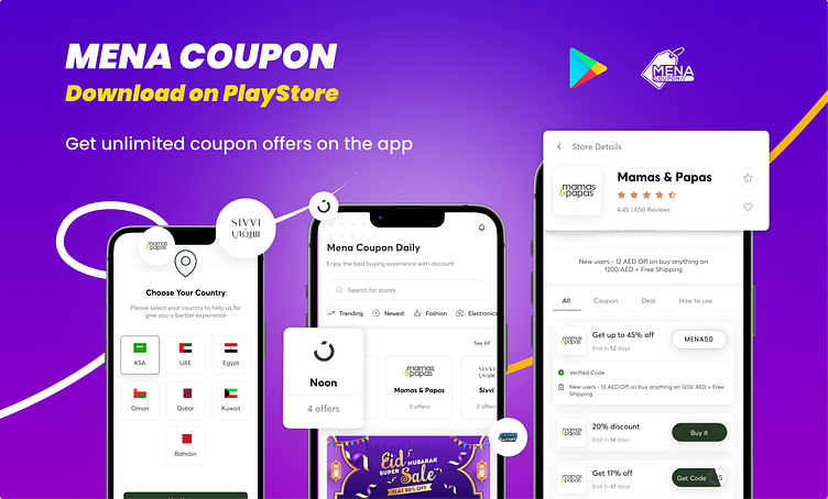 Mena Coupon app UI UX - React Native by Rasel khan on Dribbble