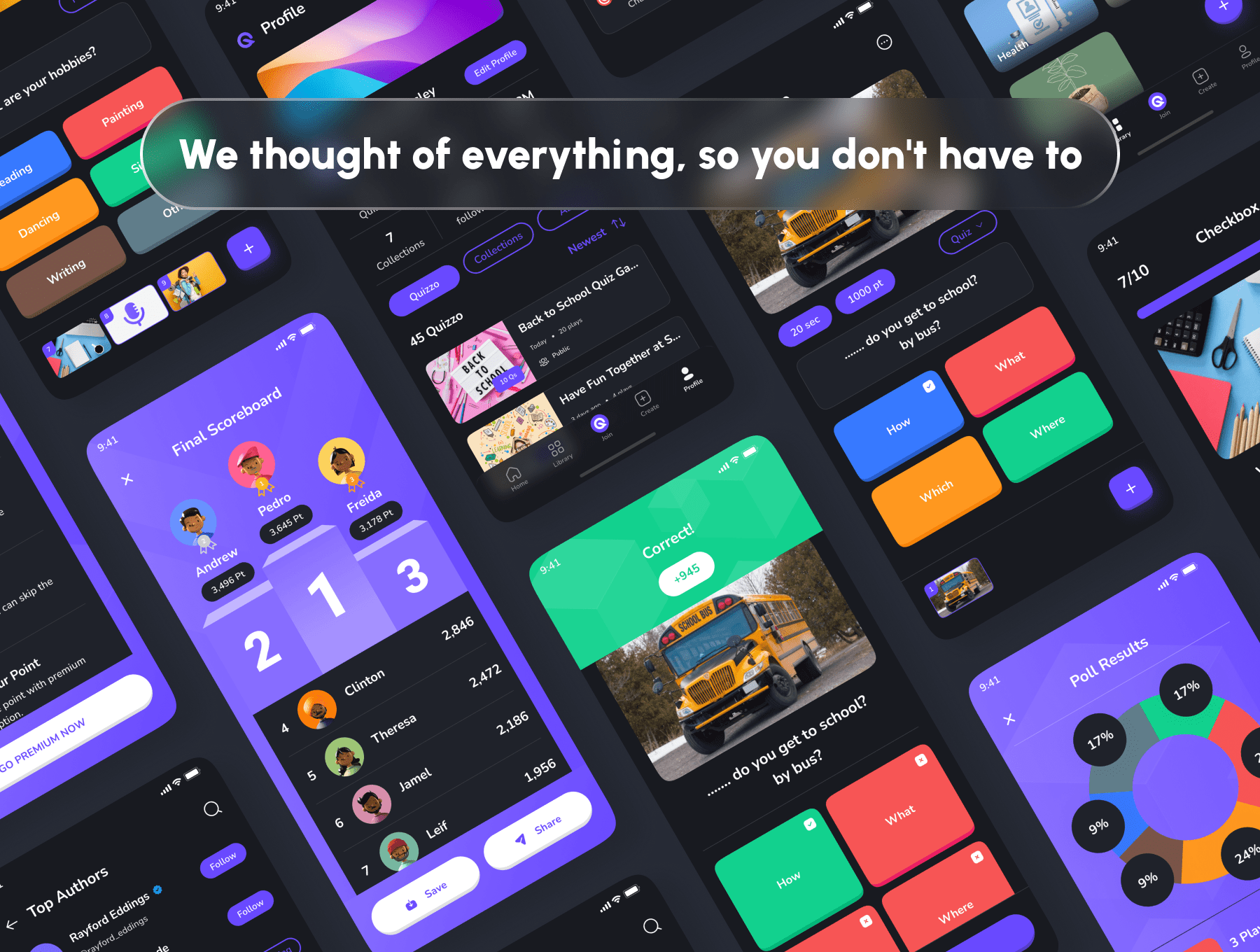 Quizzo - Quiz App UI Kit by Sobakhul Munir Siroj on Dribbble