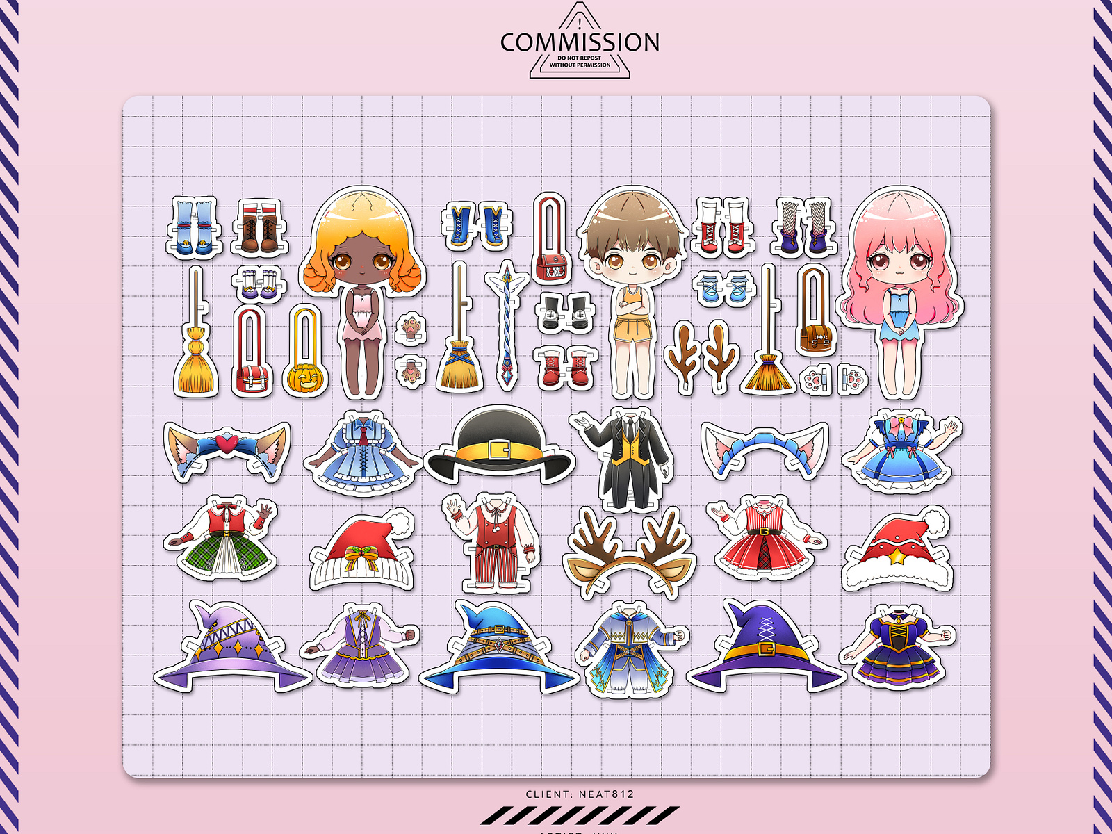 Chibi themed Paper Doll by Jiyu G on Dribbble