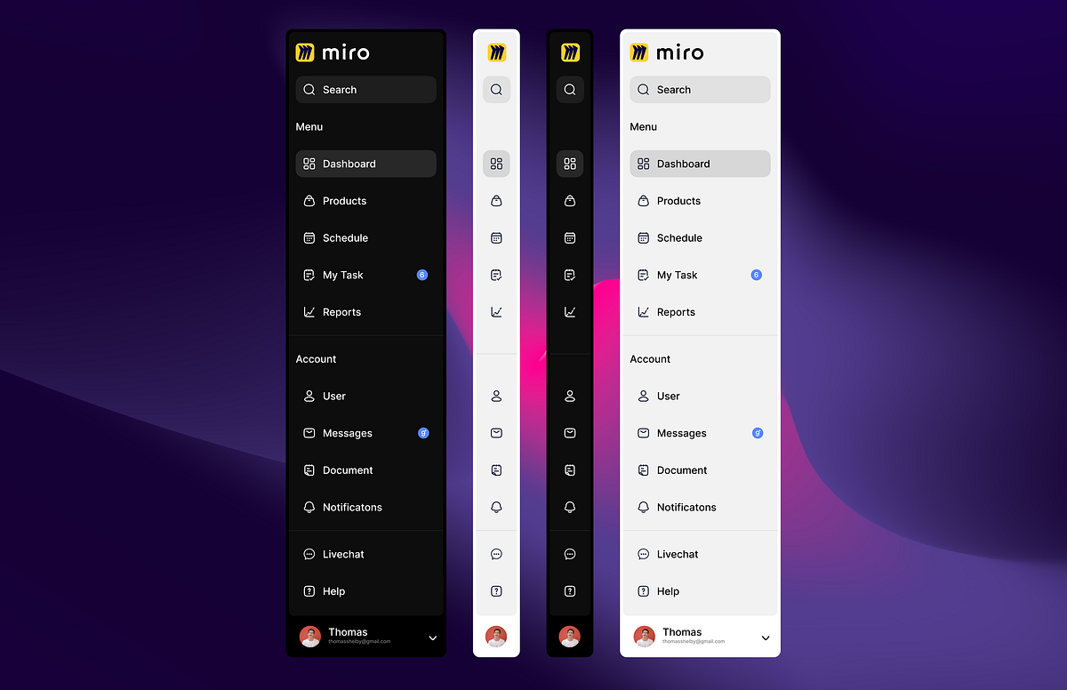 Sidebar Navigation - UI Kit by Pragadees.xd on Dribbble