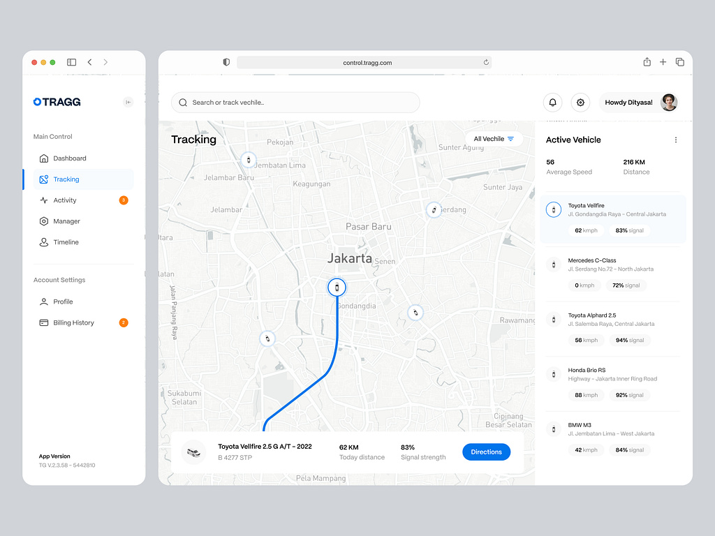 TRAGG - Tracking Dashboard by Dityasa on Dribbble
