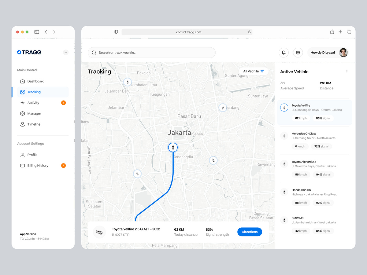 TRAGG - Tracking Dashboard by Dityasa on Dribbble