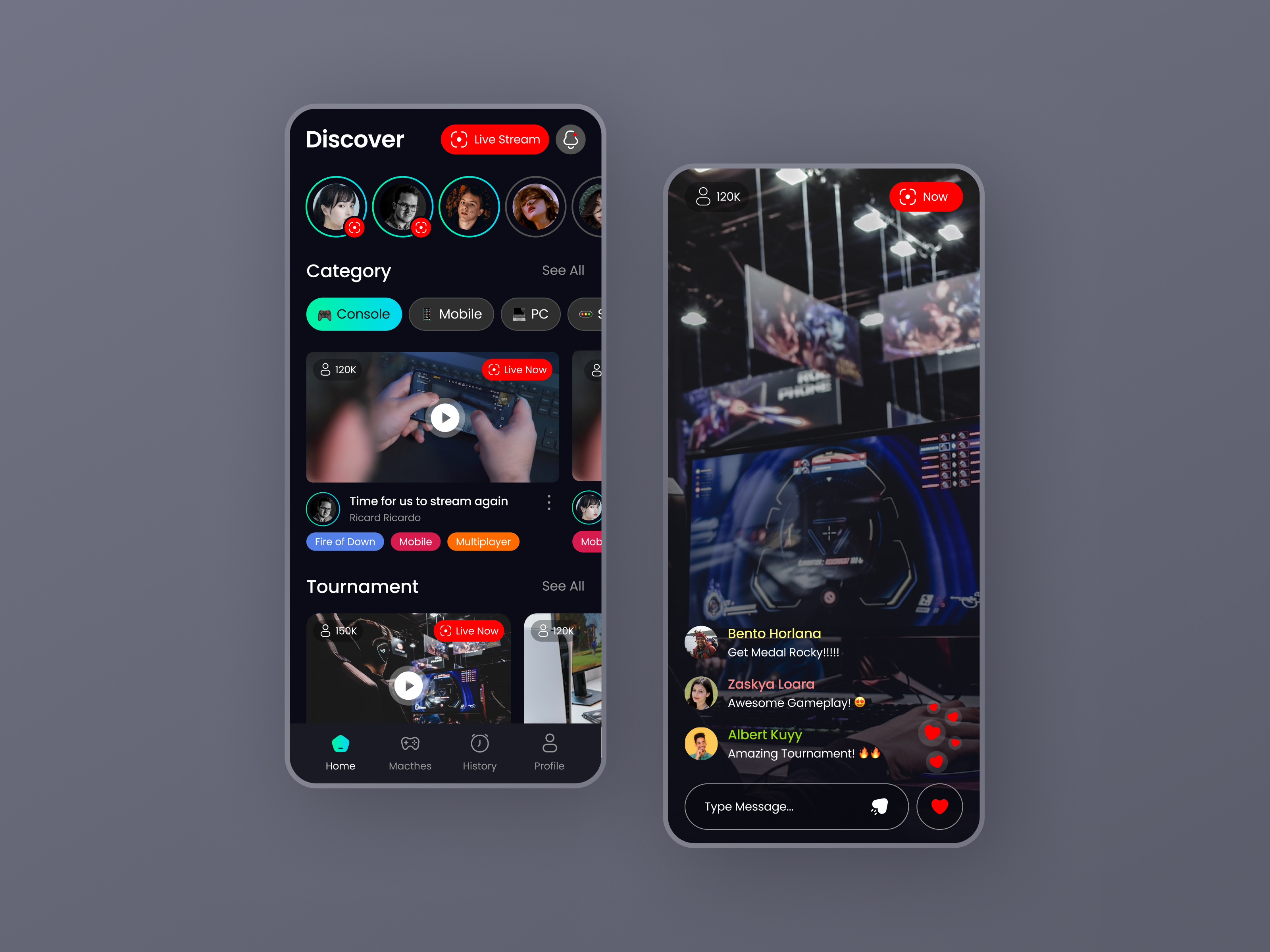 Game Streaming Mobile App by Andri Prasetia for SLAB Design Studio on Dribbble