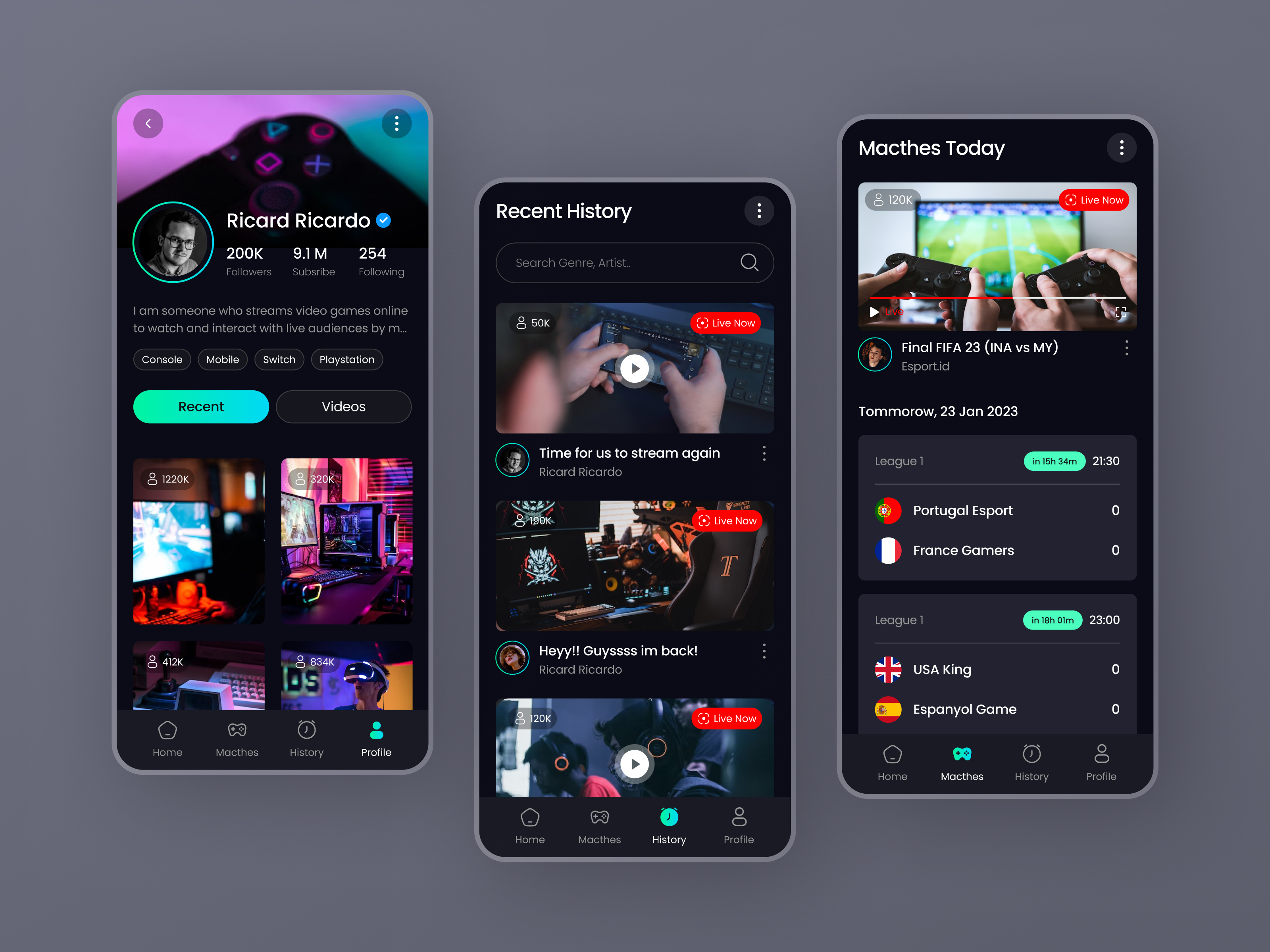 Game Streaming Mobile App by Andri Prasetia for SLAB Design Studio on ...