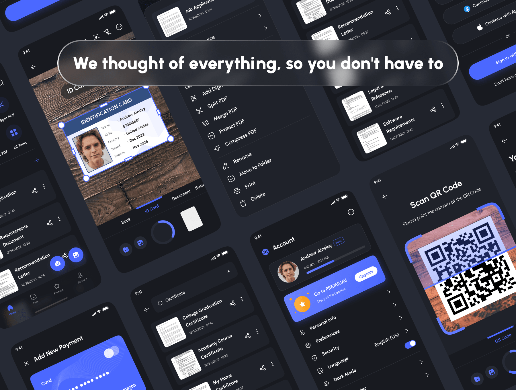 ProScan - Document & PDF Scanner App UI Kit by Sobakhul Munir Siroj on Dribbble