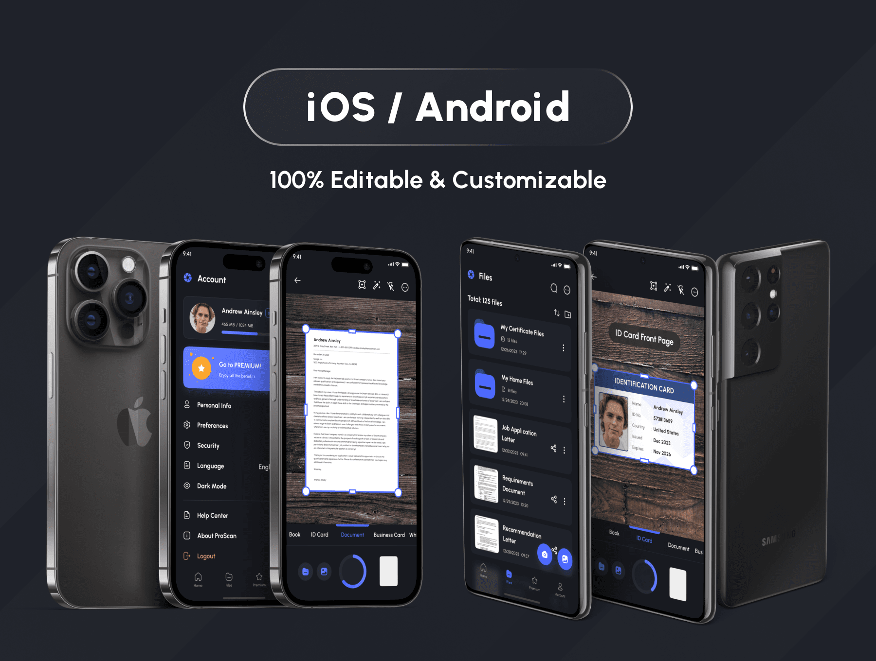 ProScan - Document & PDF Scanner App UI Kit by Sobakhul Munir Siroj on Dribbble