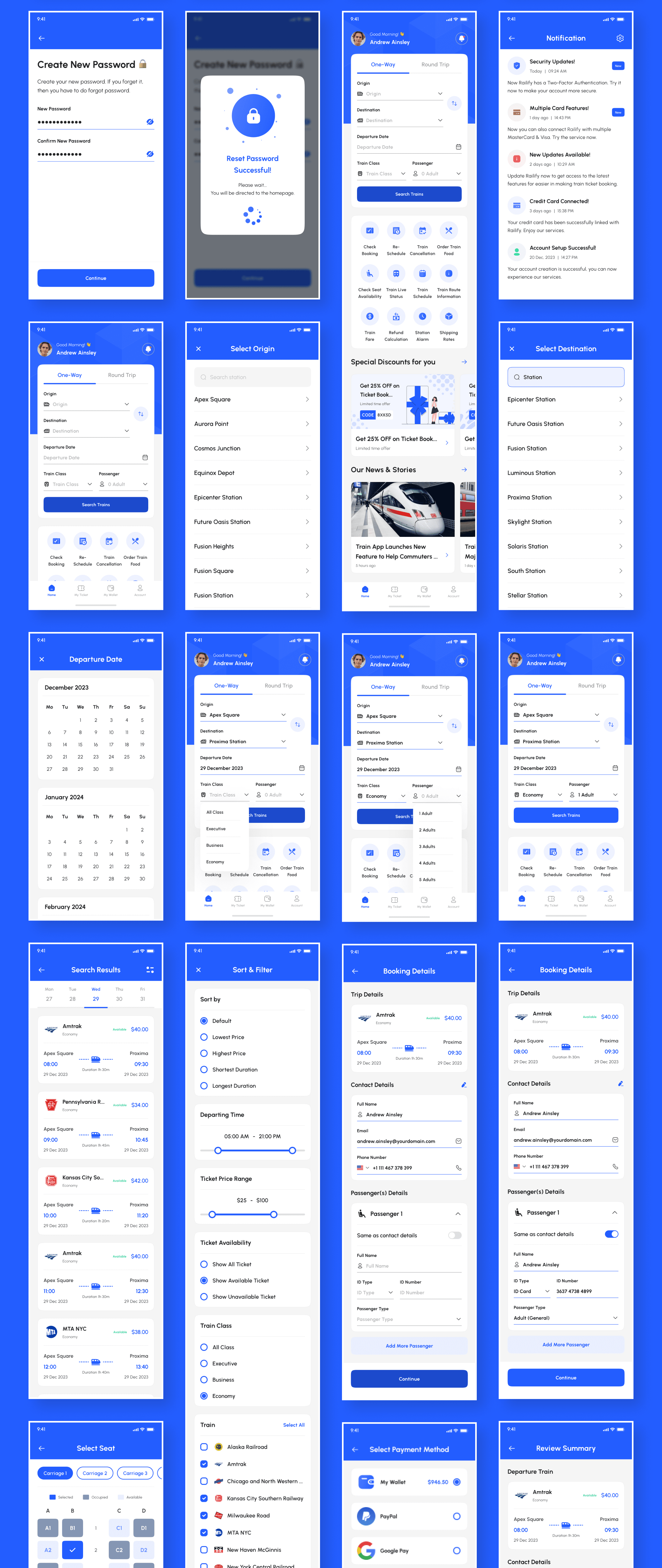 Railify - Train Booking App UI Kit by Sobakhul Munir Siroj on Dribbble