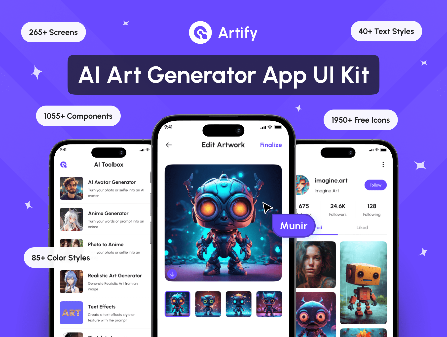 Artify - AI Art Generator App UI Kit by Sobakhul Munir Siroj on Dribbble
