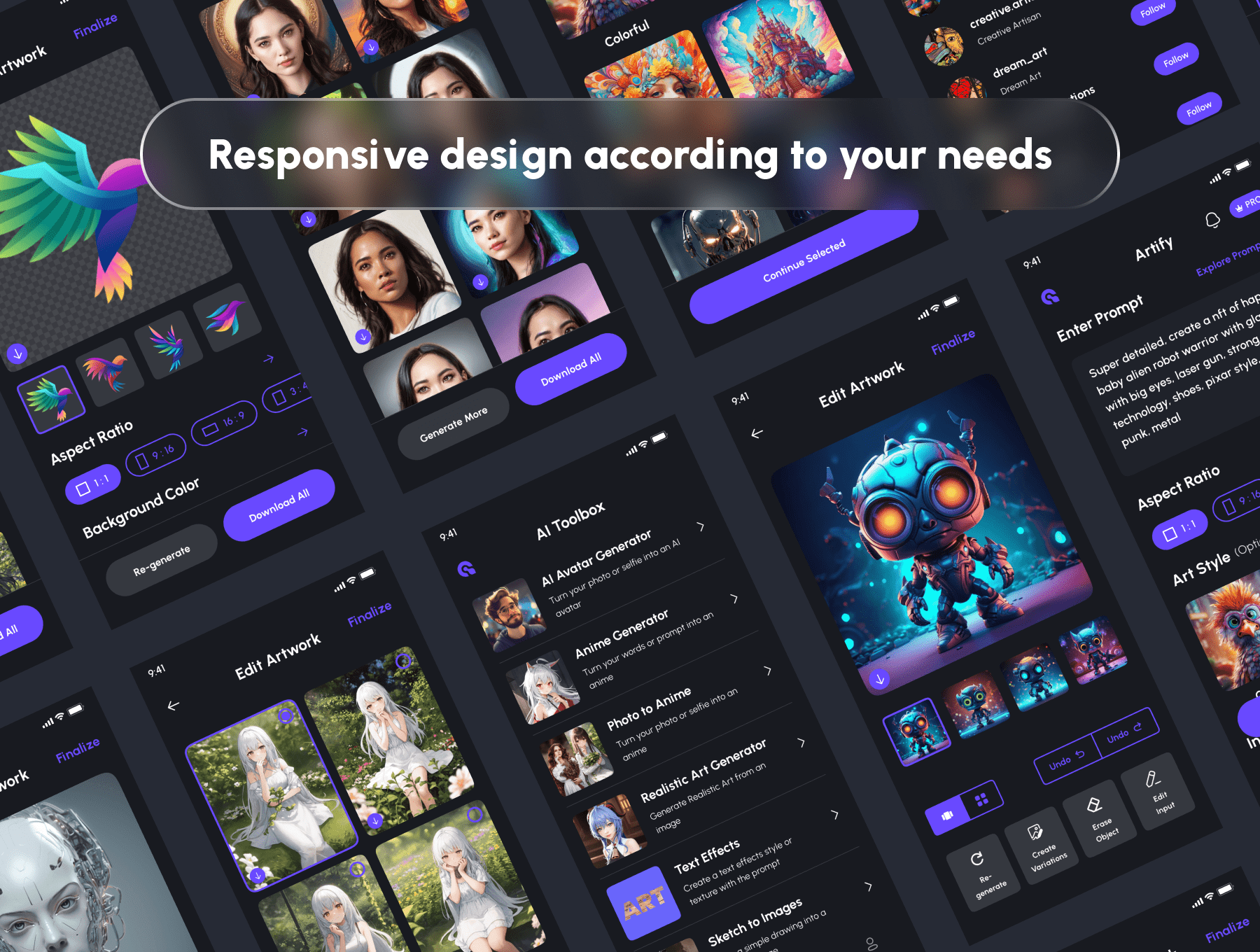 Artify - AI Art Generator App UI Kit by Sobakhul Munir Siroj on Dribbble