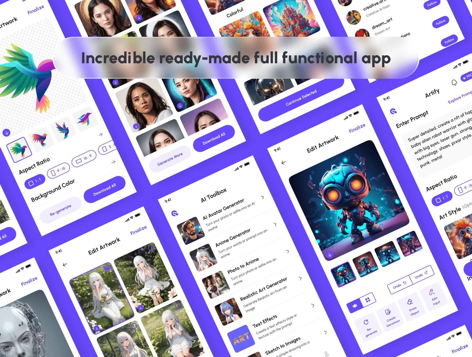 Artify - AI Art Generator App UI Kit by Sobakhul Munir Siroj on Dribbble