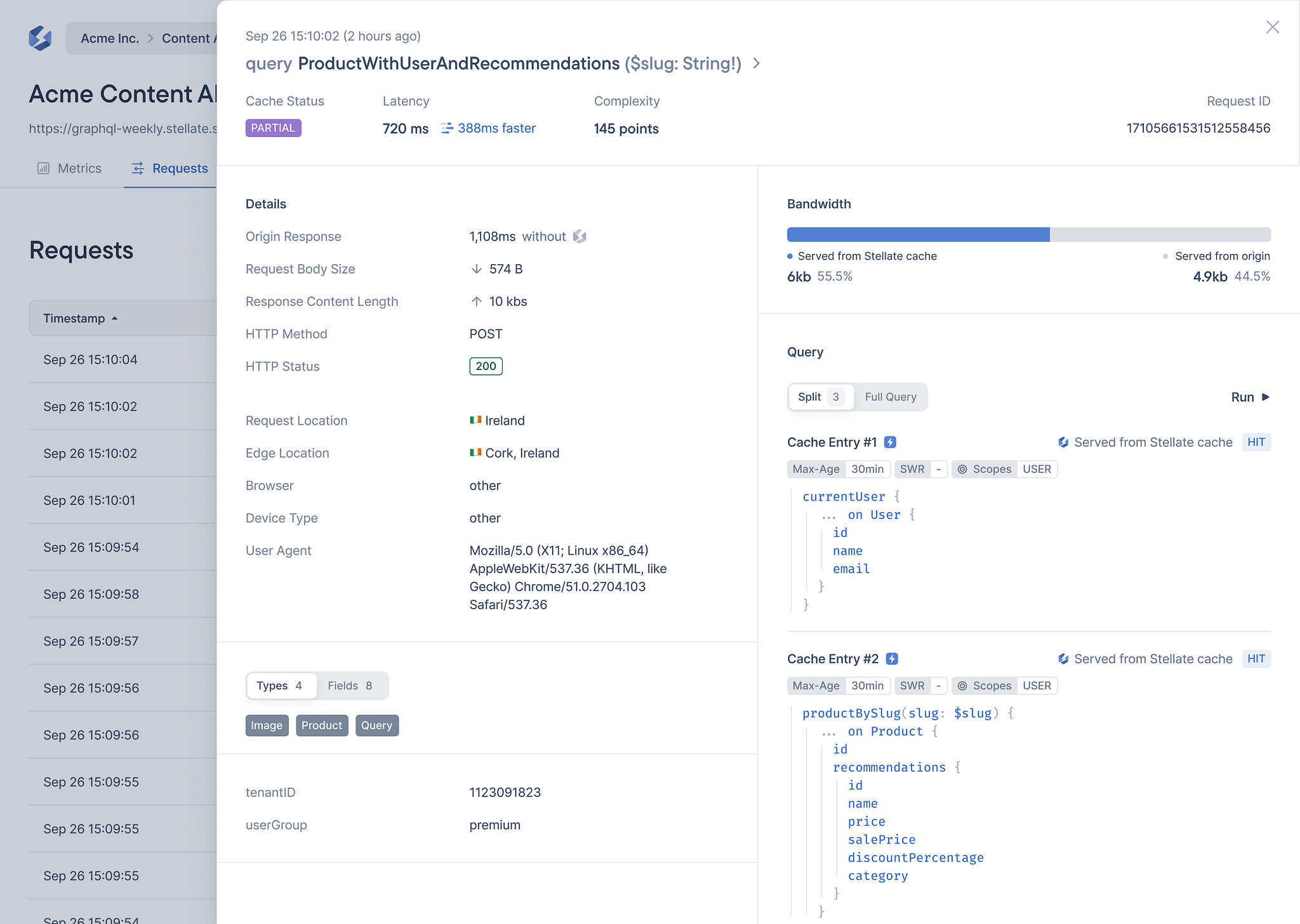 Request Details Drawer Modal - Caching Details by usrnk1 on Dribbble