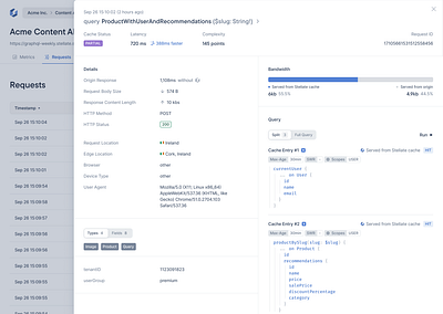 Request Details Drawer Modal - Caching Details by usrnk1 on Dribbble