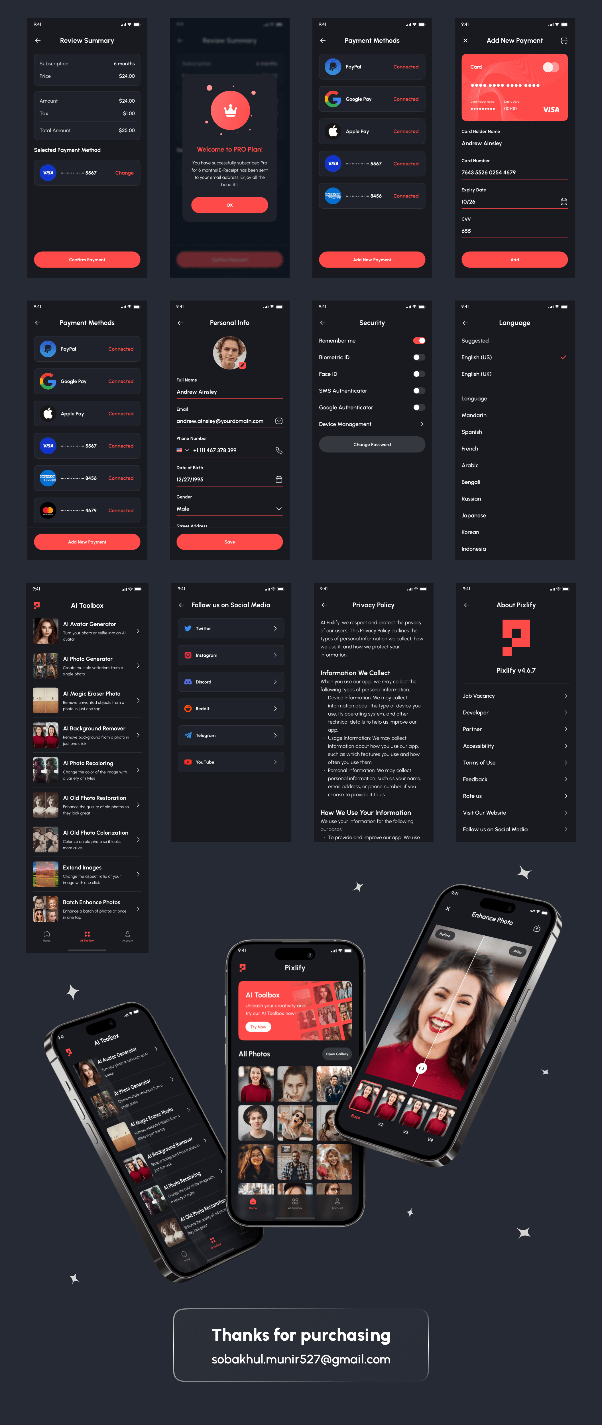 Pixlify - AI Photo Enhancer App UI Kit by Sobakhul Munir Siroj on Dribbble