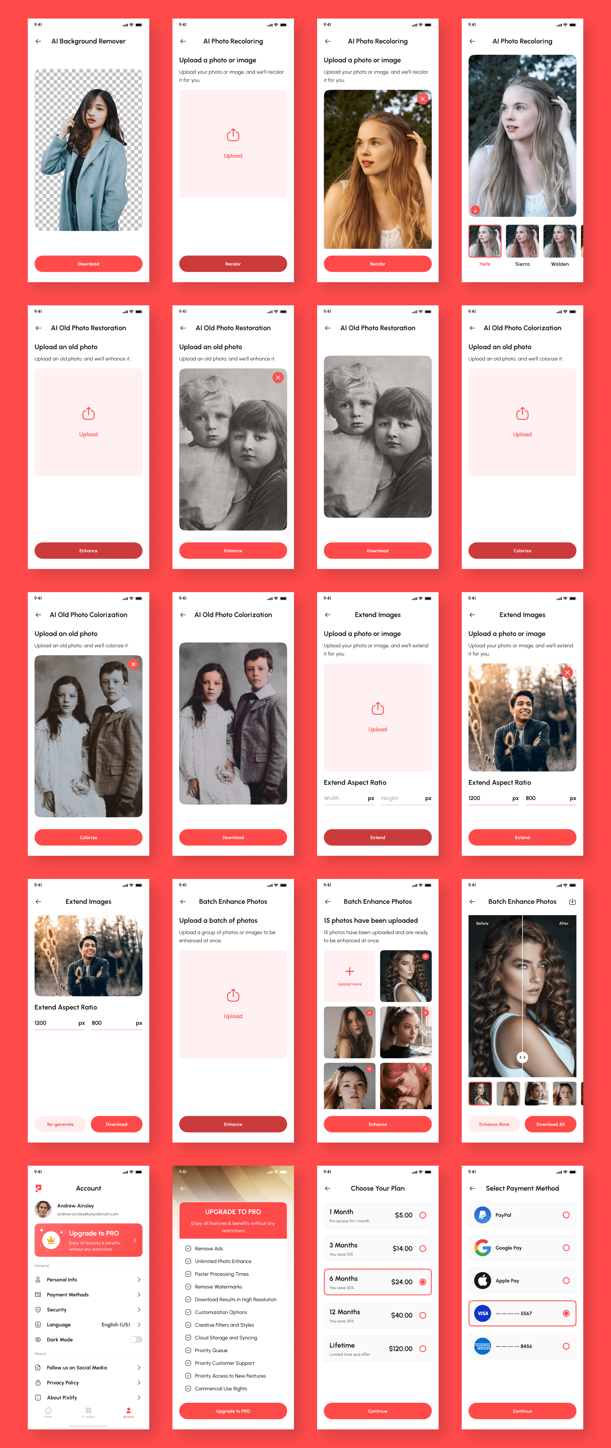 Pixlify - AI Photo Enhancer App UI Kit by Sobakhul Munir Siroj on Dribbble