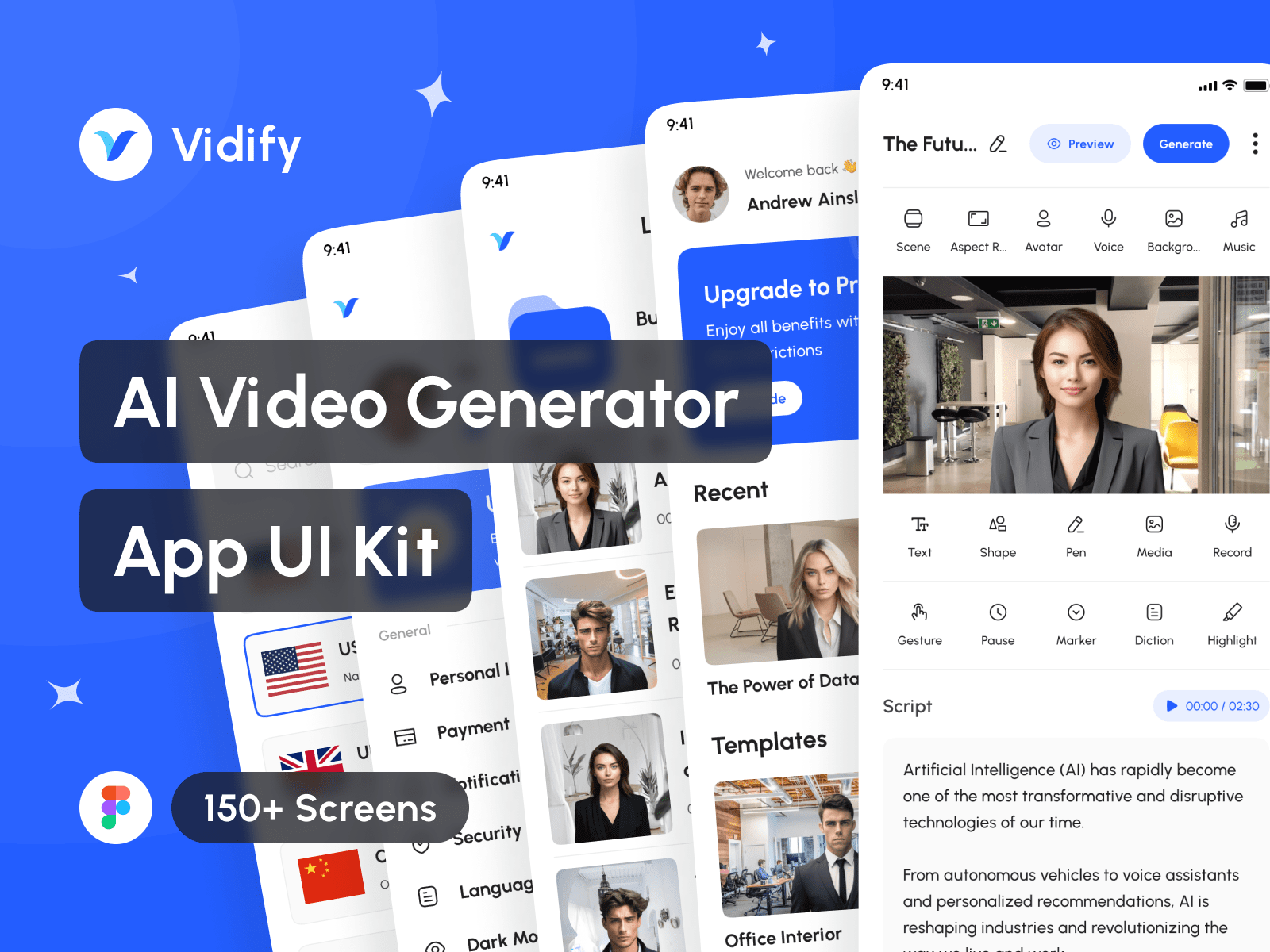 Vidify - AI Video Generator App UI Kit by Sobakhul Munir Siroj on Dribbble