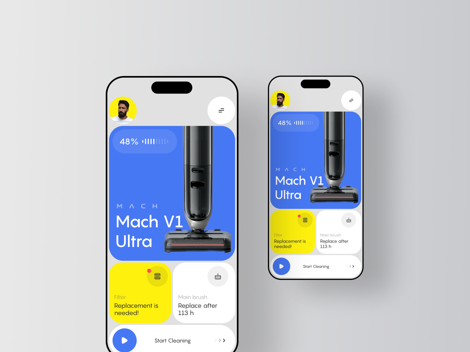 Mach – Vacuum Cleaner App by Stan D. on Dribbble