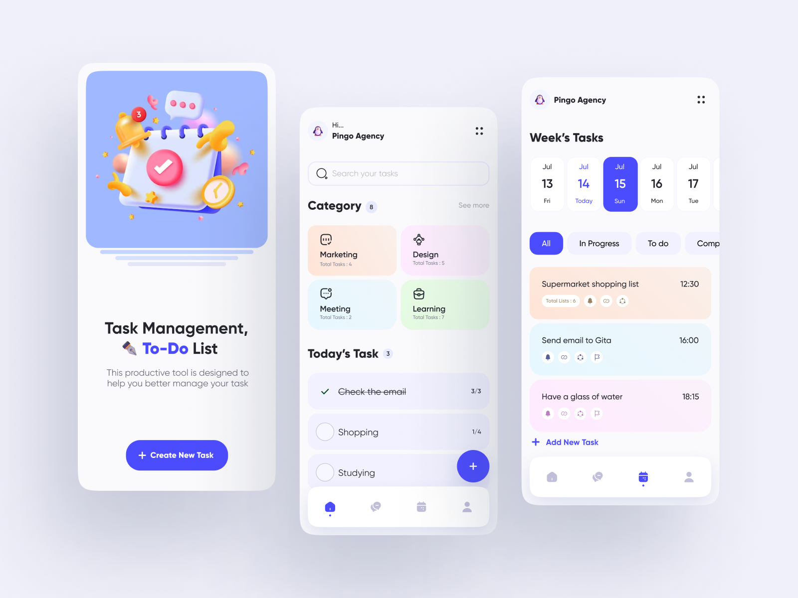 Task Management App by Zeinab Ameri for Fluxio Design on Dribbble