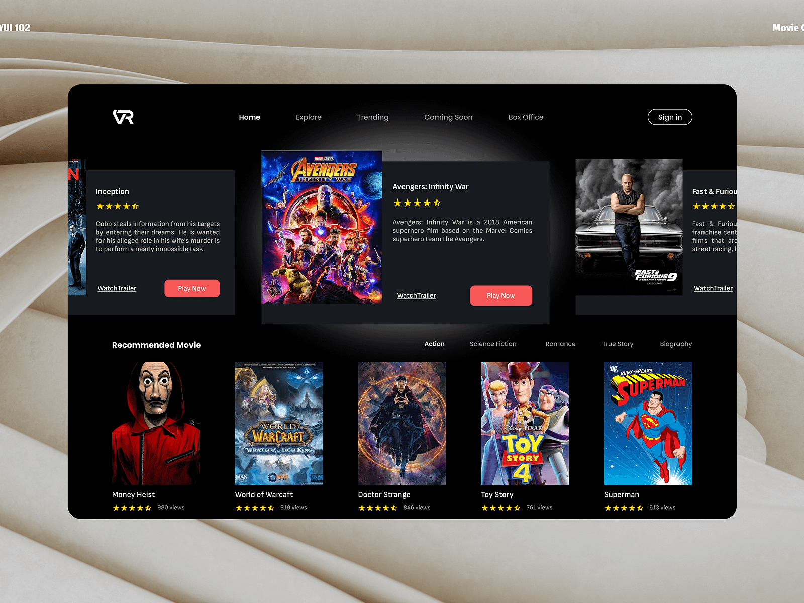 Dailyui - 102 Movie Card by Malek Muzahidhusain on Dribbble