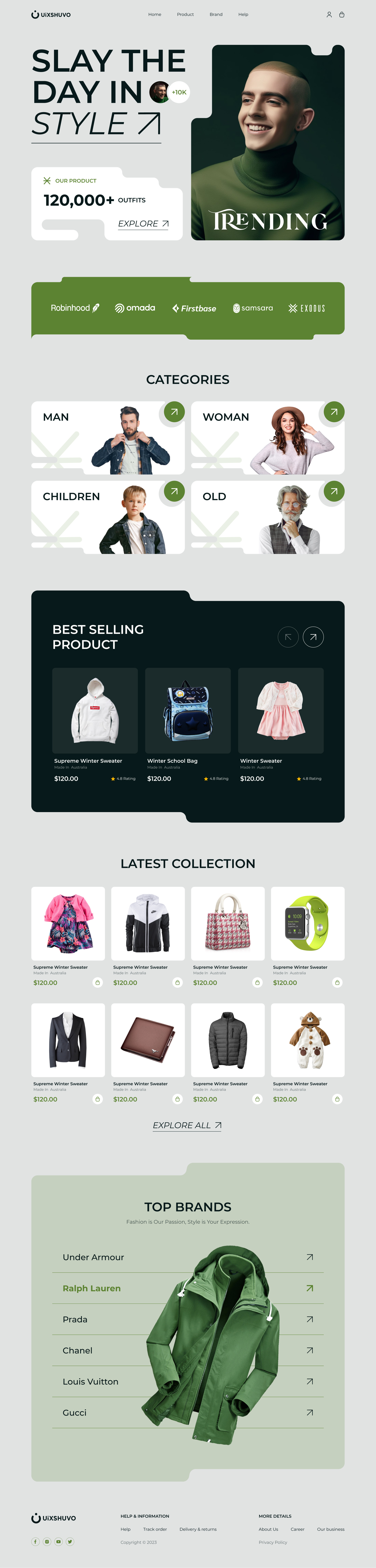 eCommerce - Clothing Landing Page by Shuvo on Dribbble
