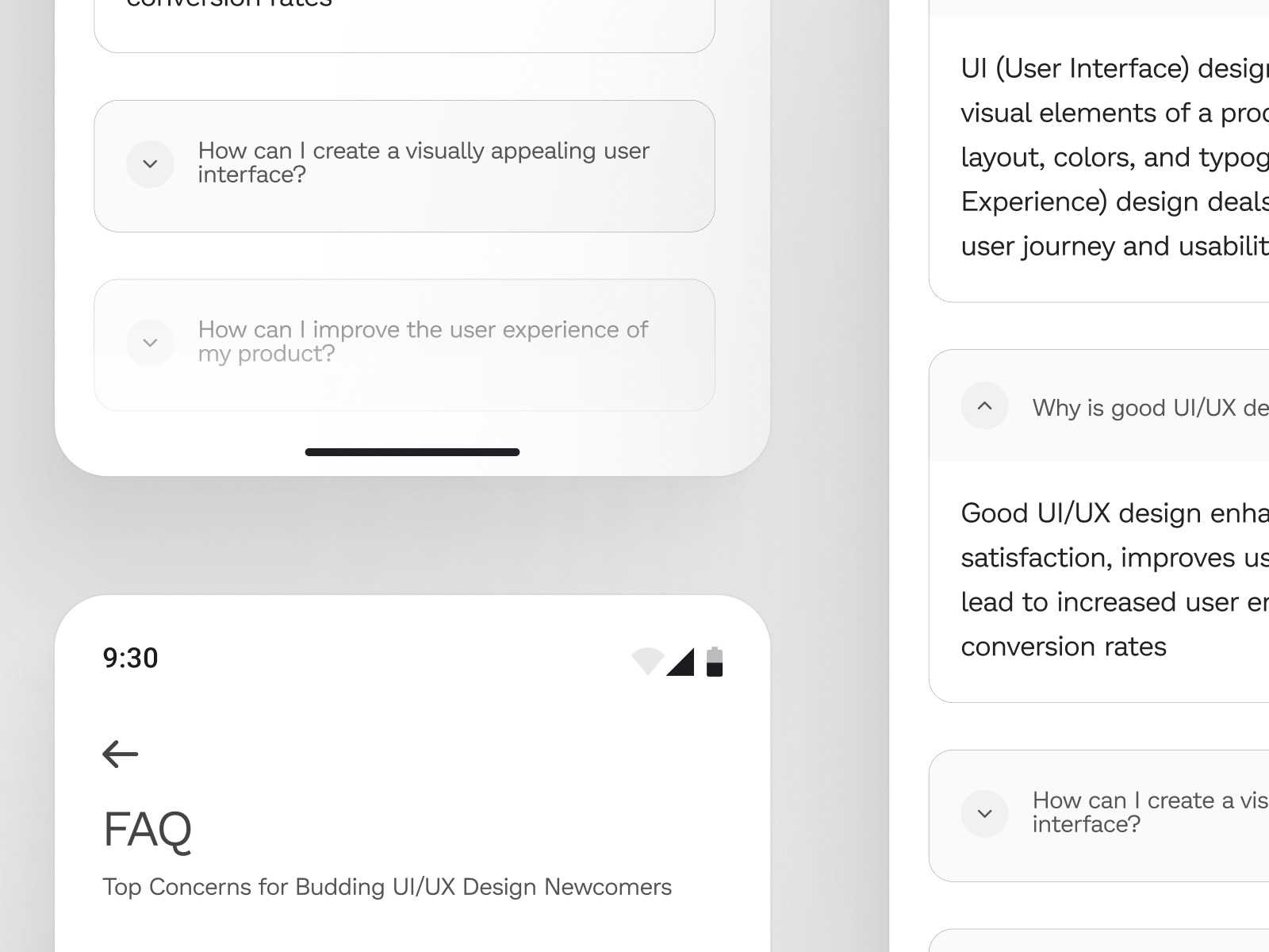 FAQ Screen Mobile UI Design | Card UI Design | Accordion Card UI by ...