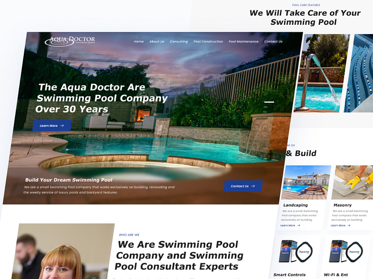 Swimming Pool Landing Page by Fauzan Hanif Akbari on Dribbble