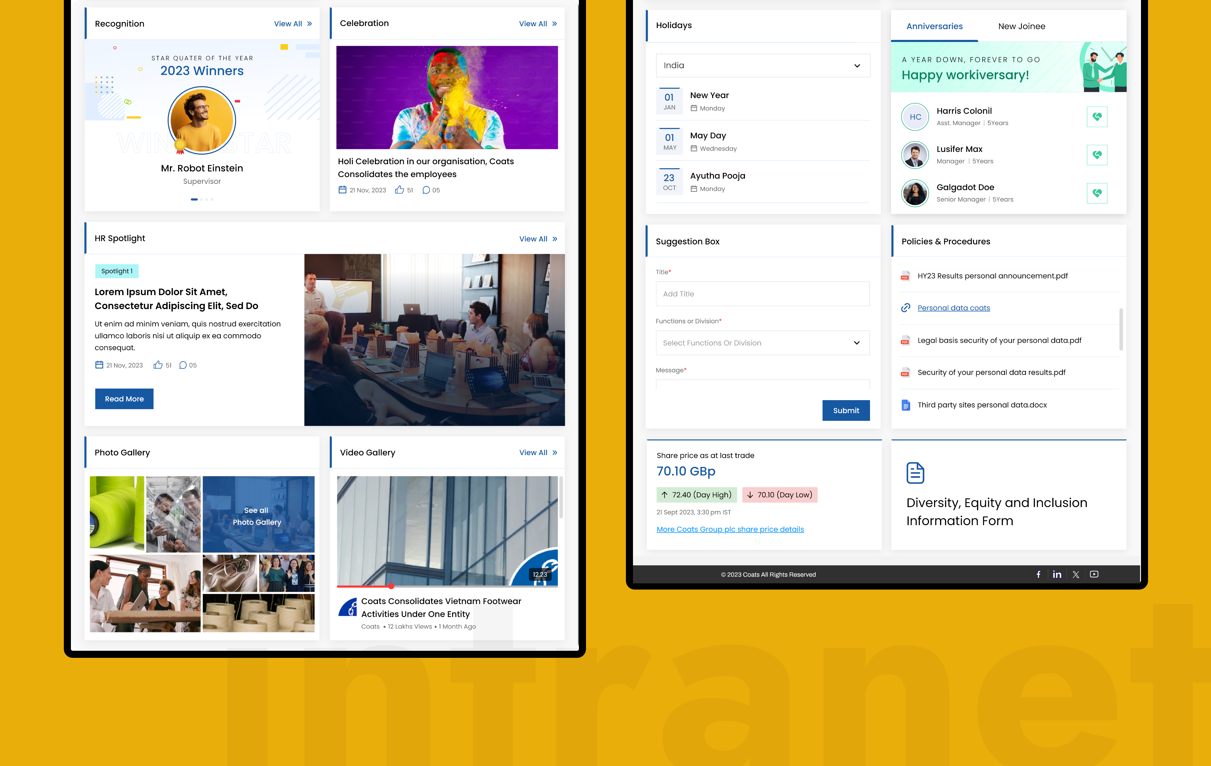 Intranet portal by Keerthana Baskar on Dribbble