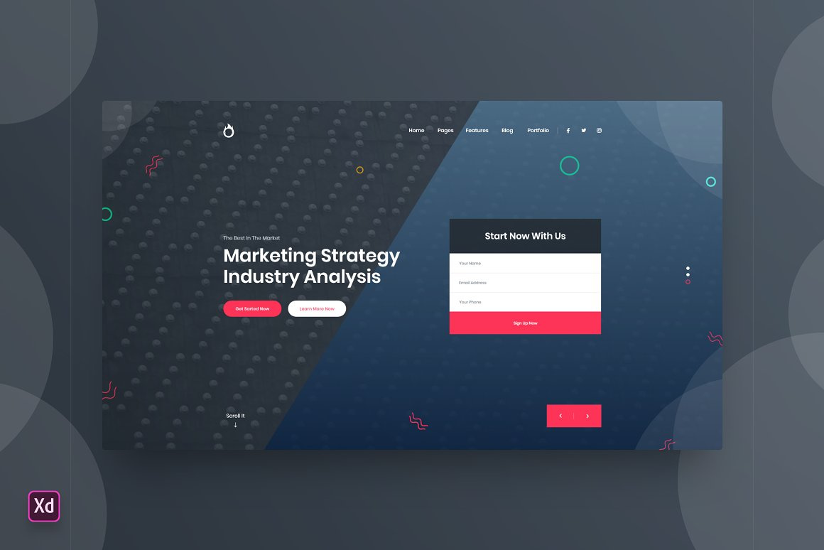 Hero Header Landing Page Template - Adobe XD. by Hager Hamdy on Dribbble