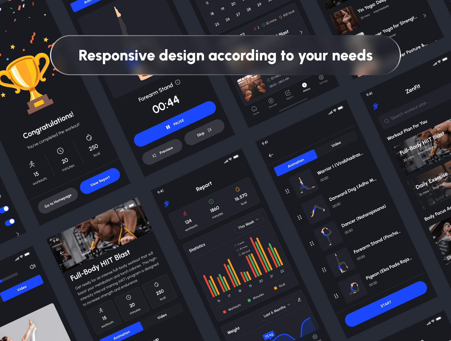 ZenFit - Fitness & Workout App UI Kit by Sobakhul Munir Siroj on Dribbble