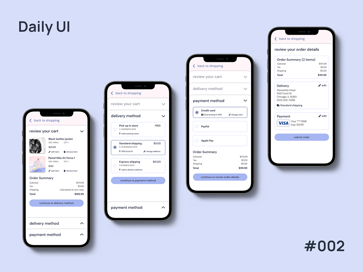 Daily UI Challenge - #002 by Kayleigh Peng on Dribbble