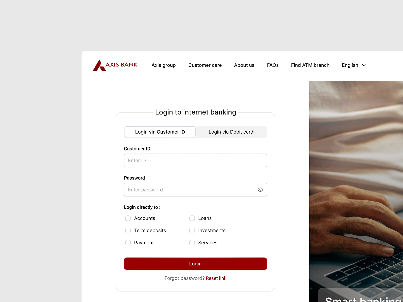 Login UI - Axis Bank by Divyansh Pandey on Dribbble