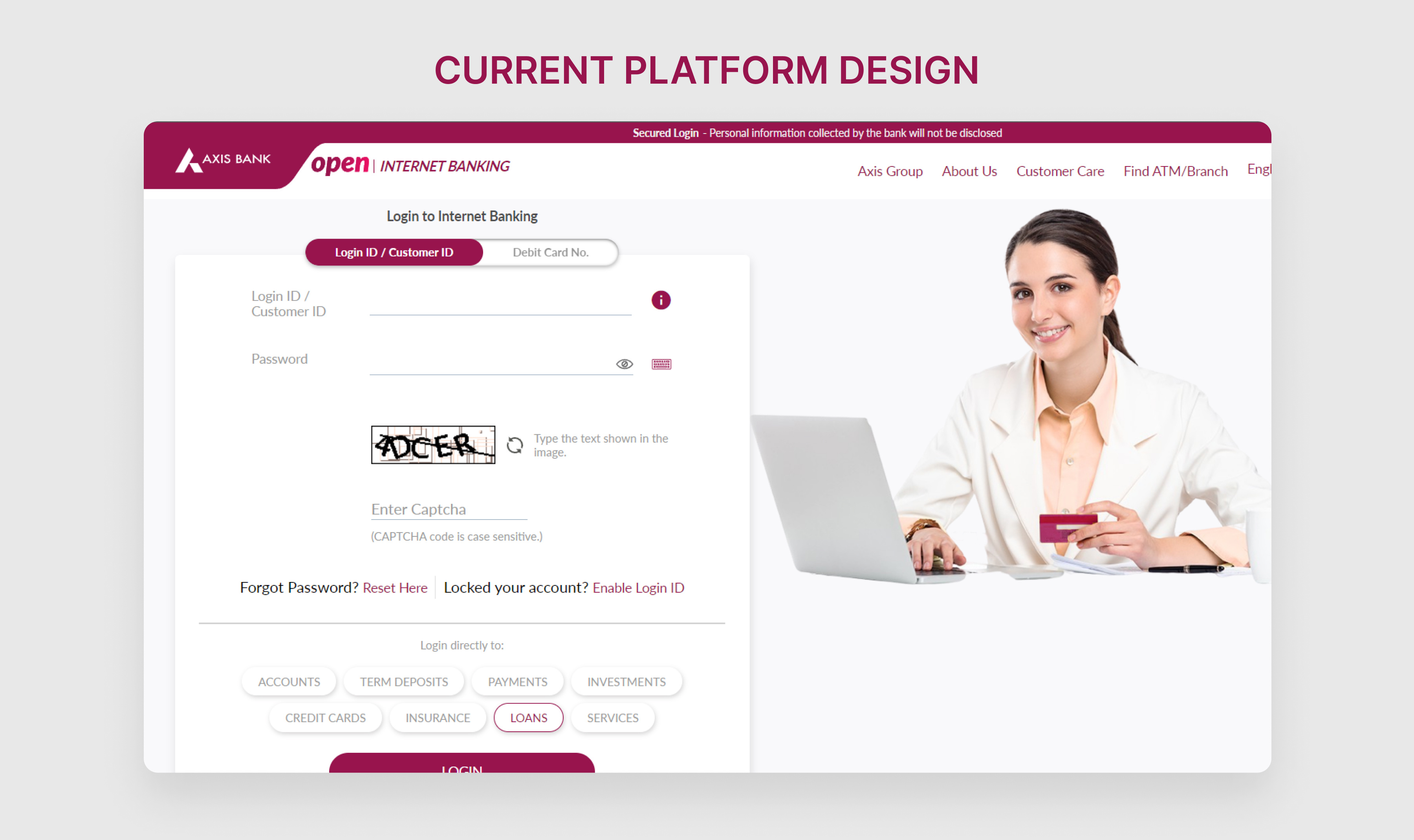 Login UI - Axis Bank by Divyansh Pandey on Dribbble