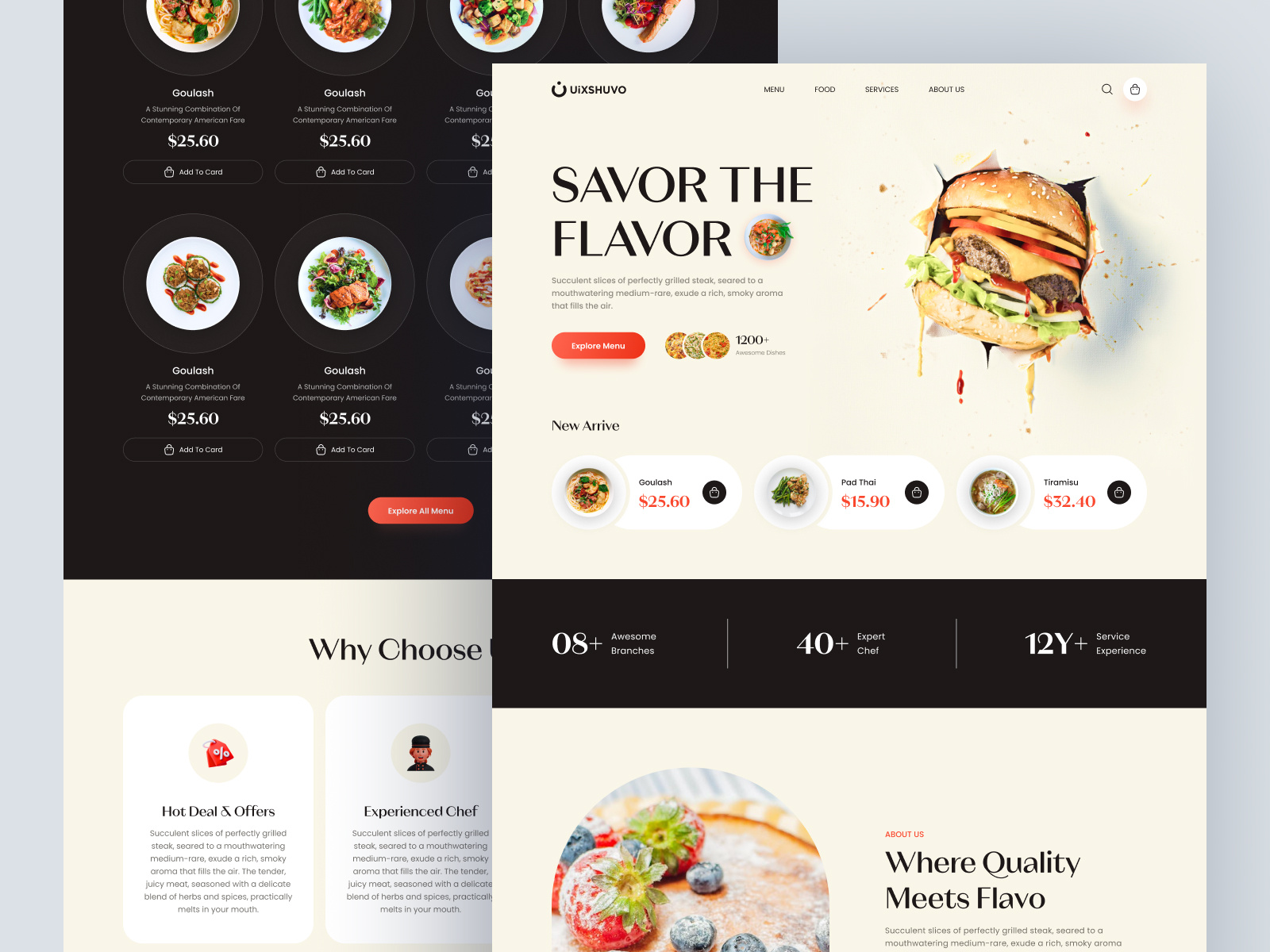 Food Landing Page Design by Shuvo on Dribbble