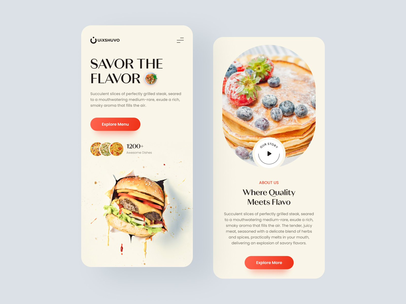 Food Landing Page Design by Shuvo on Dribbble