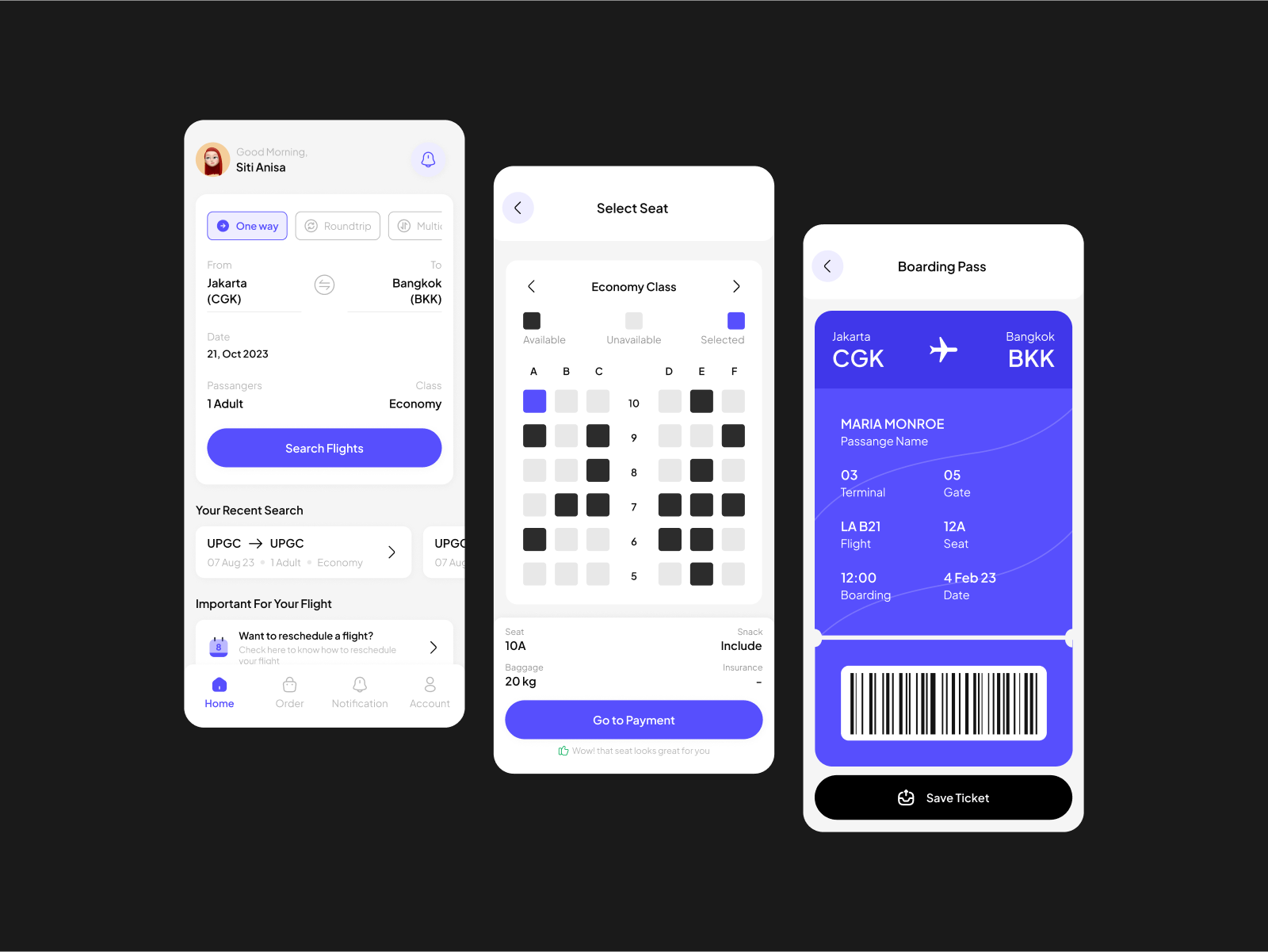 AIRTIX - Airways Ticket Booking UI KIT by Ridwan Saputra for dpopstudio ...